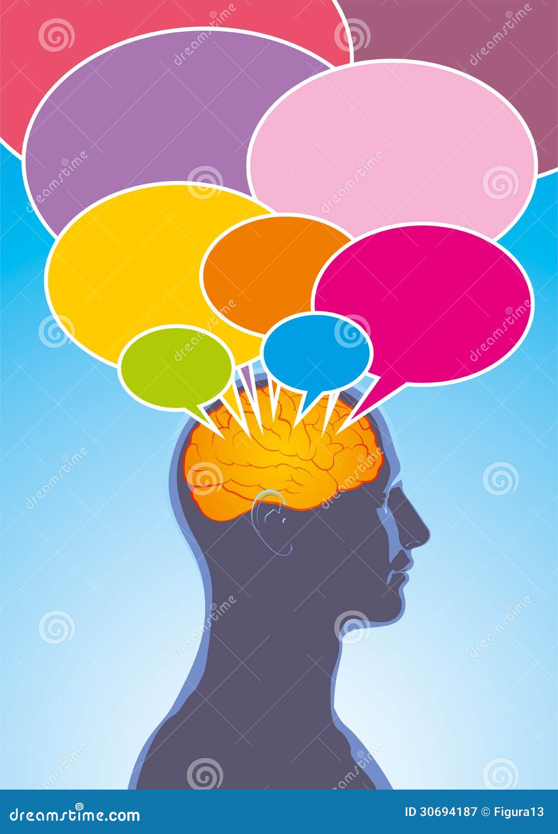 Human thoughts stock vector. Illustration of thinking - 30694187