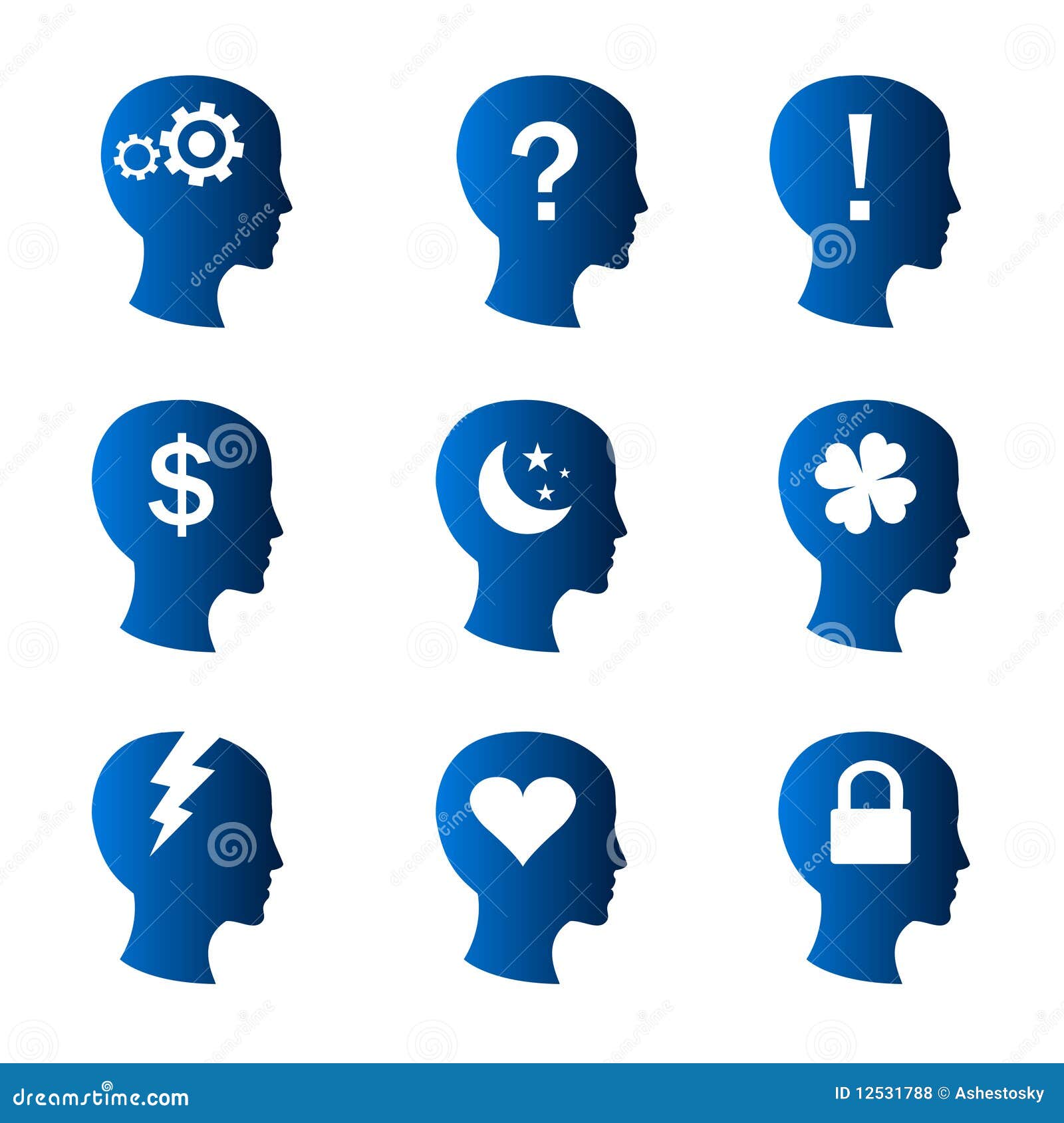 Human Thoughts and Mood Icons Stock Vector - Illustration of idea, logo ...