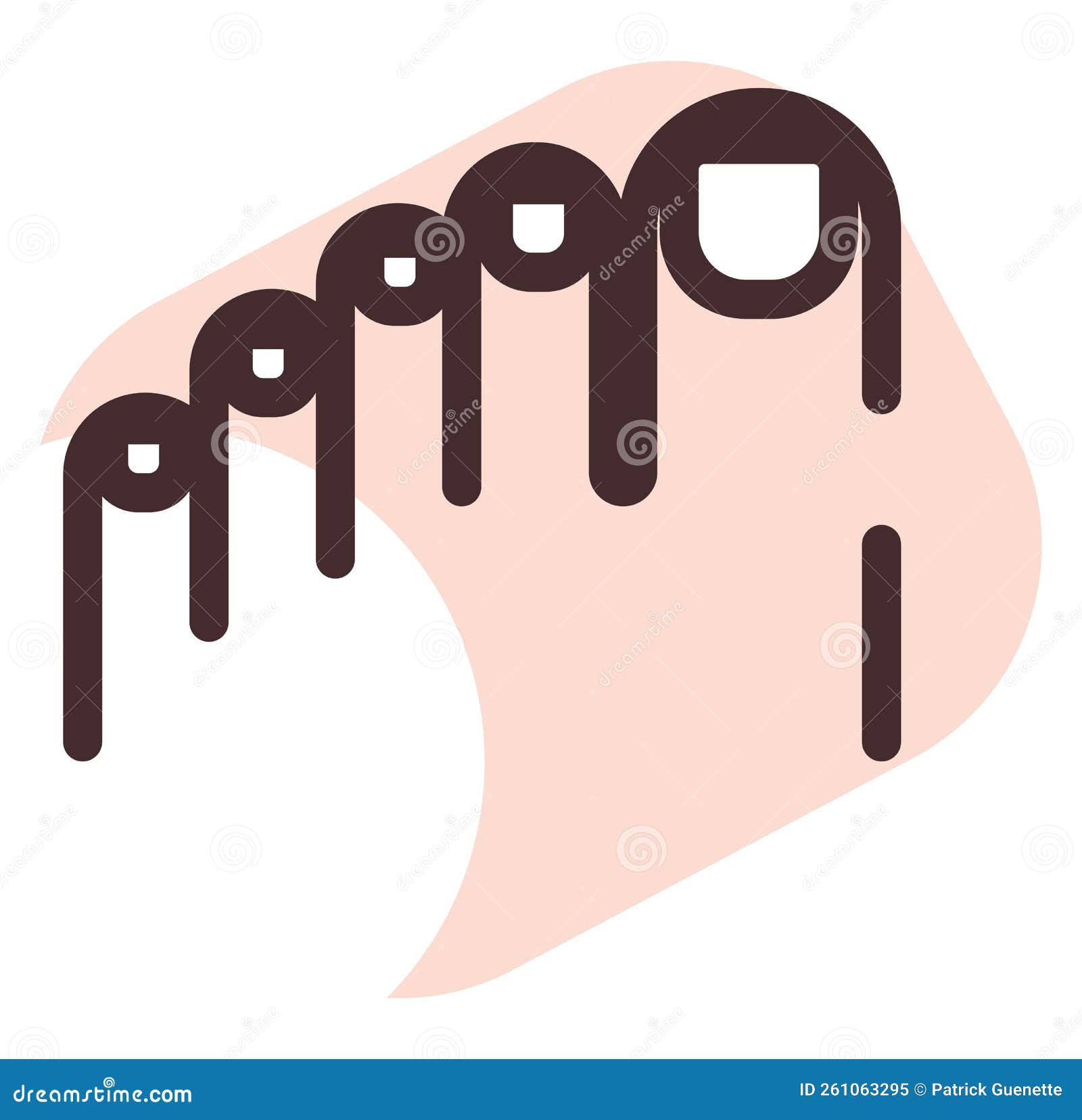 Human toes, icon stock vector. Illustration of icon - 261063295