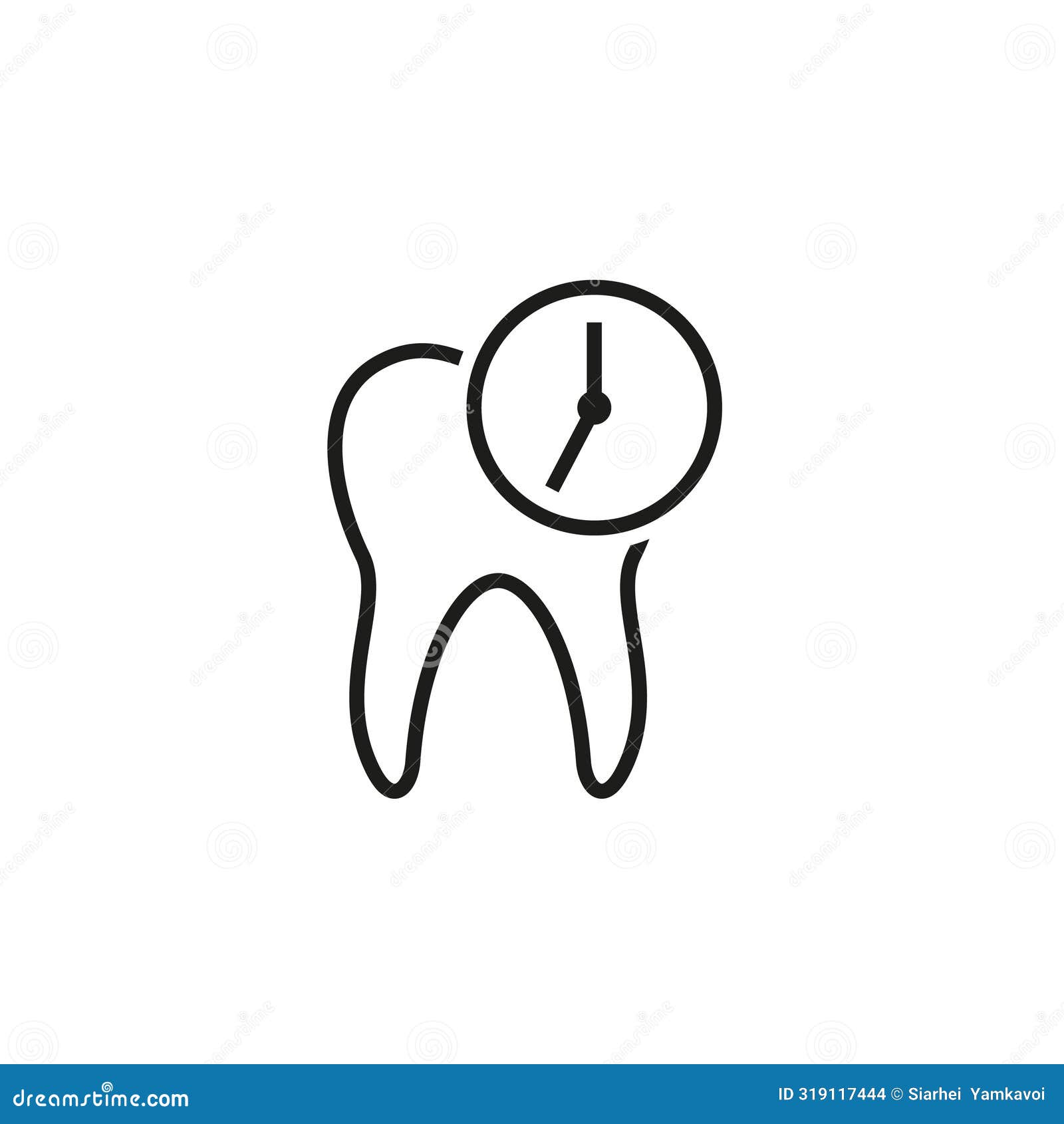 Human Tooth and Clock Icon. Stock Vector - Illustration of tooth, logo ...