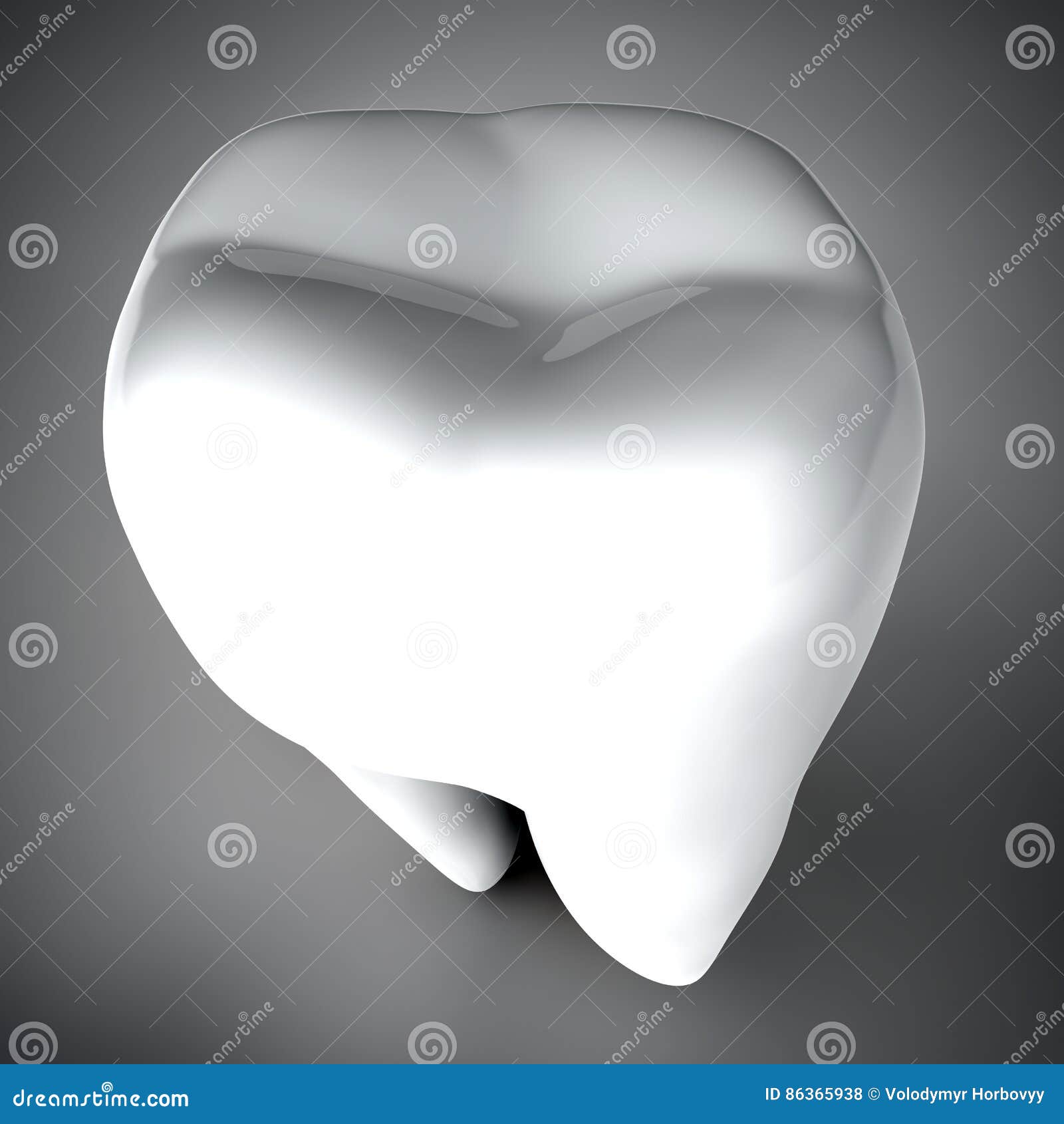 Human tooth 3D render stock illustration. Illustration of tooth - 86365938