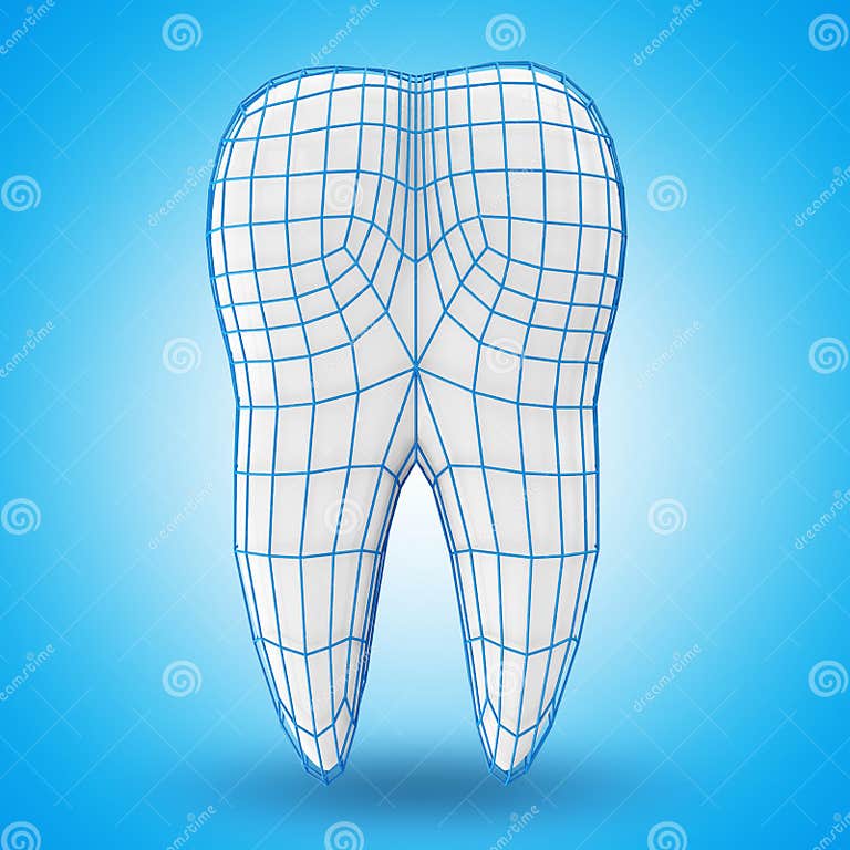 Human Tooth with Grid stock illustration. Illustration of freshness ...