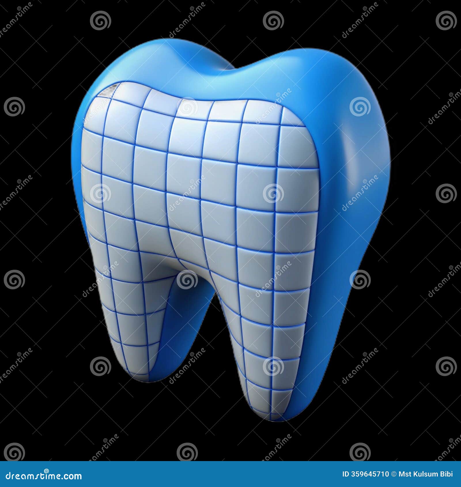 Human Tooth with Grid Isolated on White Background (Protection Concept ...