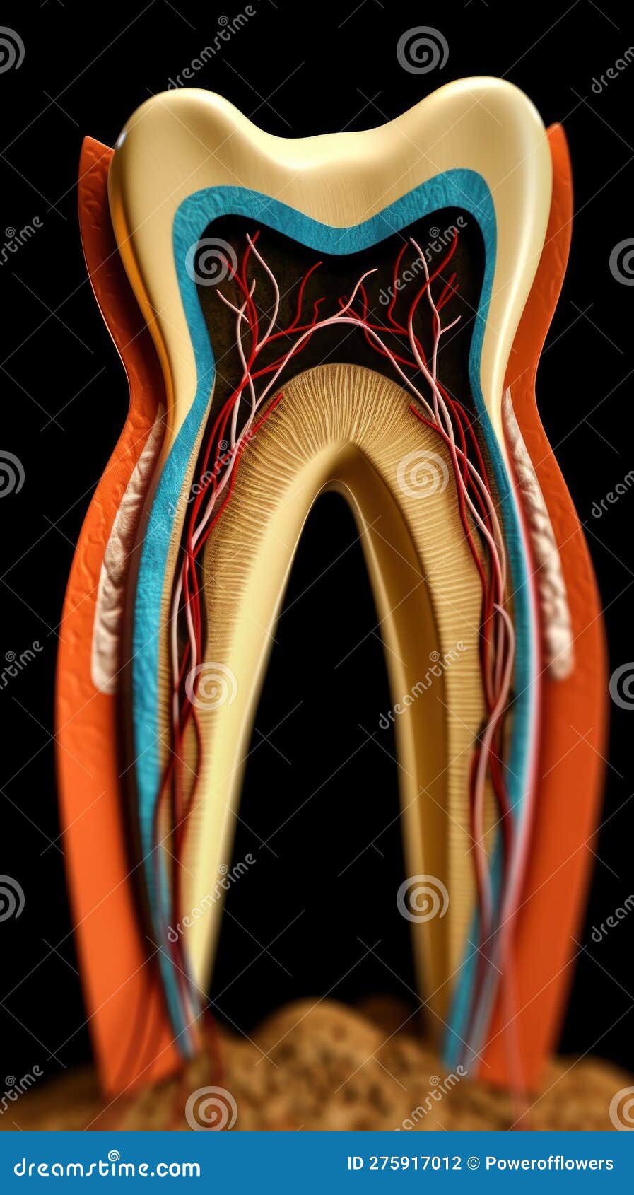 Human Tooth Structure Created with Generative AI Technology Stock ...