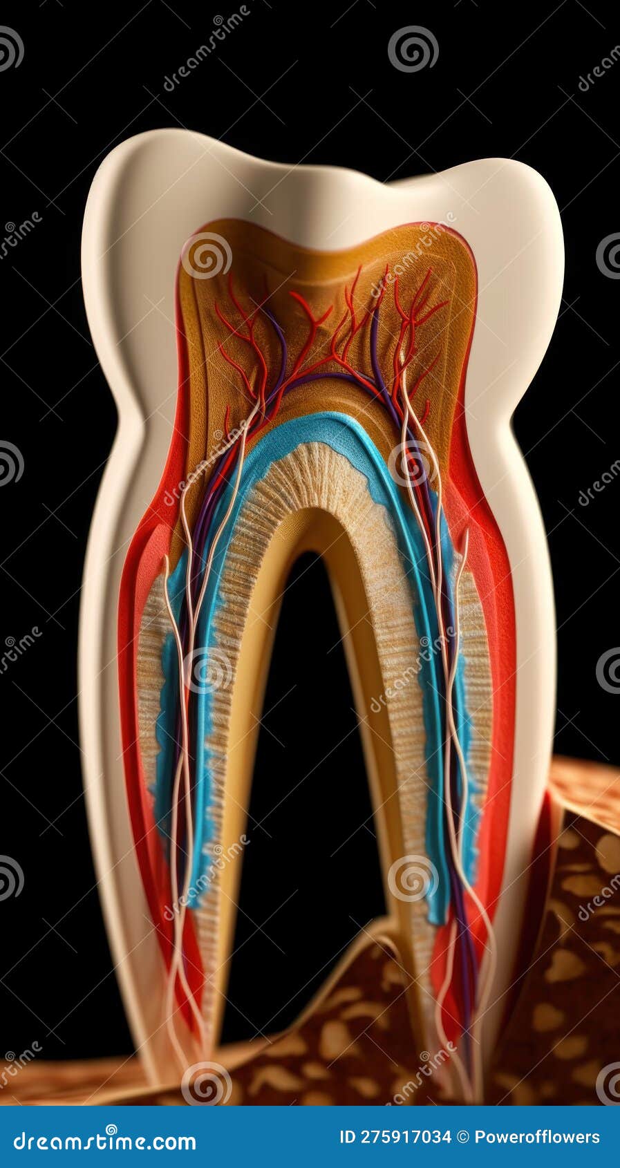 Human Tooth Structure Created with Generative AI Technology Stock ...