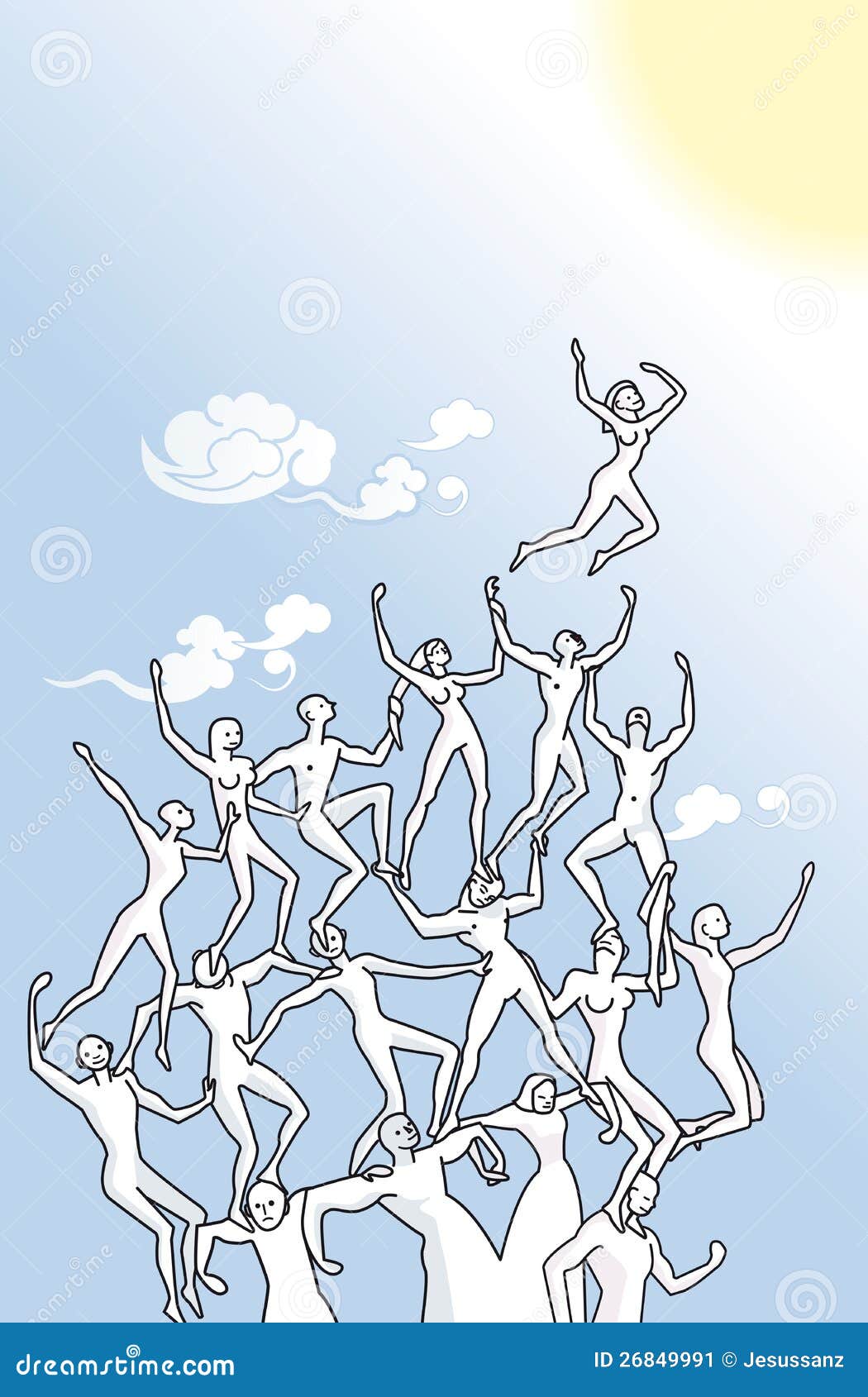 Human Tower stock vector. Illustration of adventure, people - 26849991