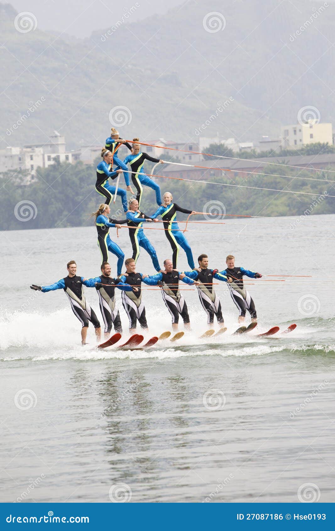 The human tower in water editorial photo. Image of water - 27087186