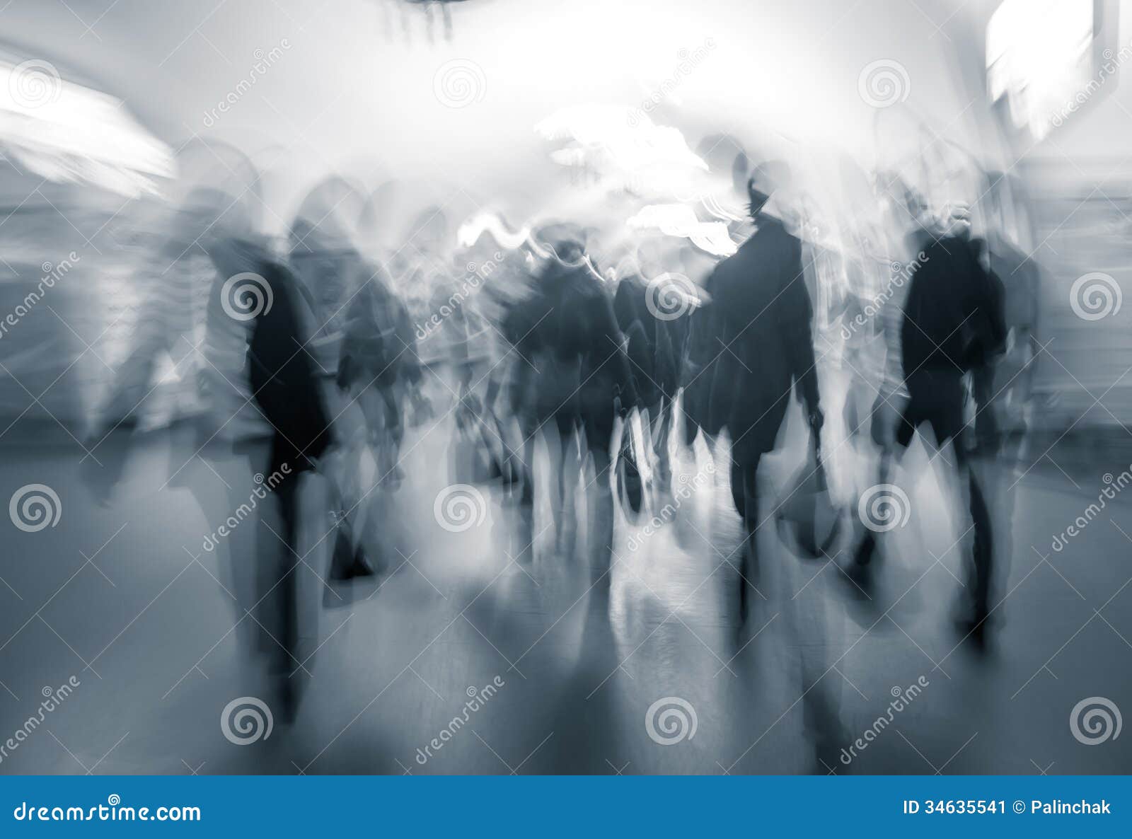 Human Traffic in the Lobby of the Underground at Rush Hour. Stock Image ...