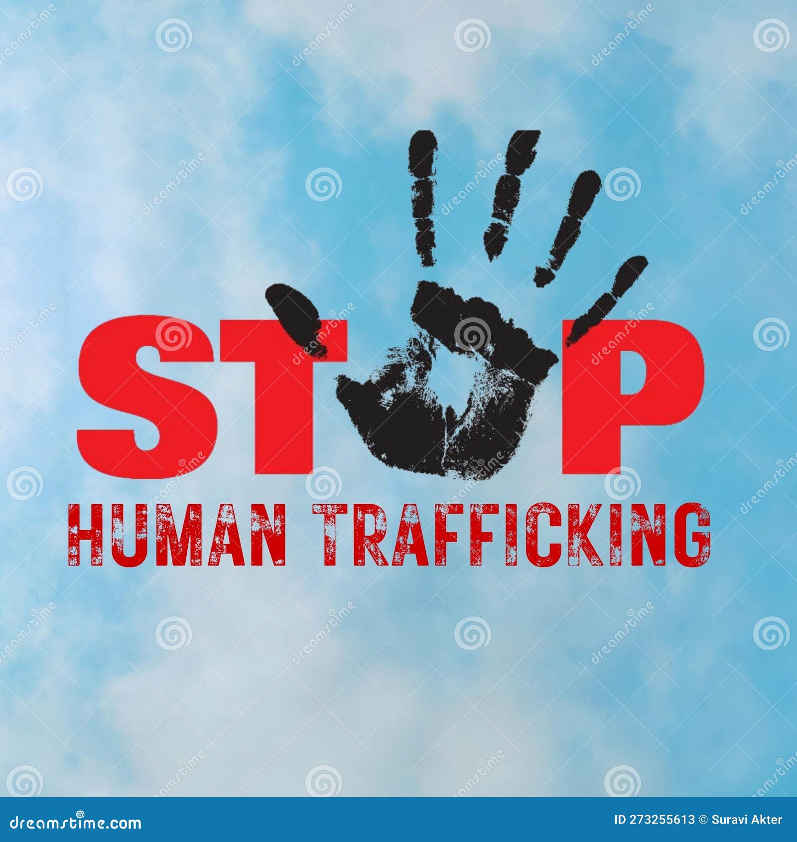 Stop Human Trafficking Logo Stop Humain Trafficking Sign Illustration