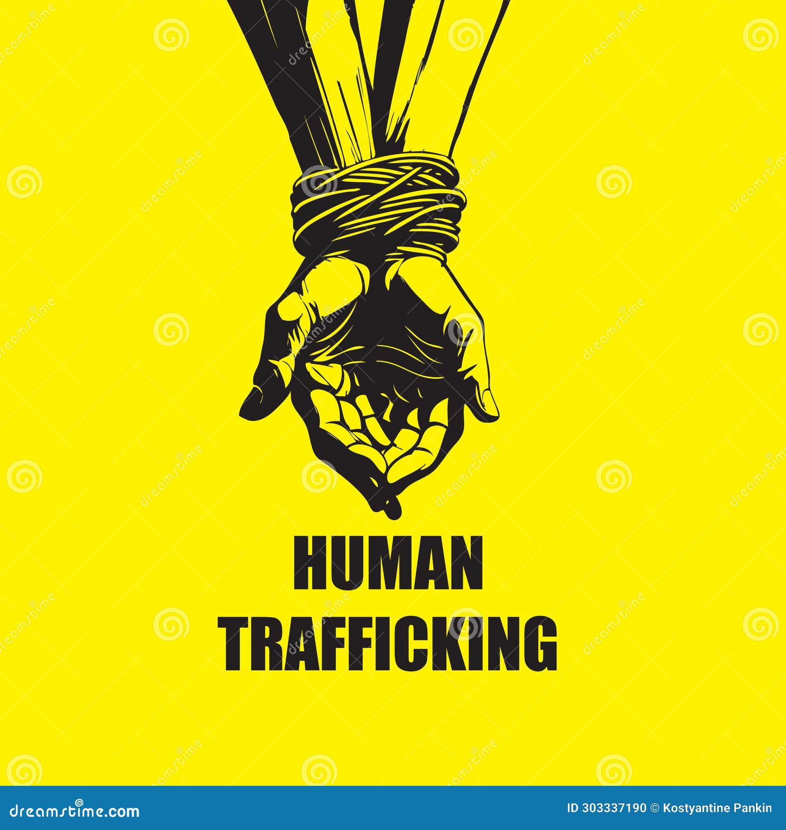 Human Trafficking Poster stock vector. Illustration of hands - 303337190