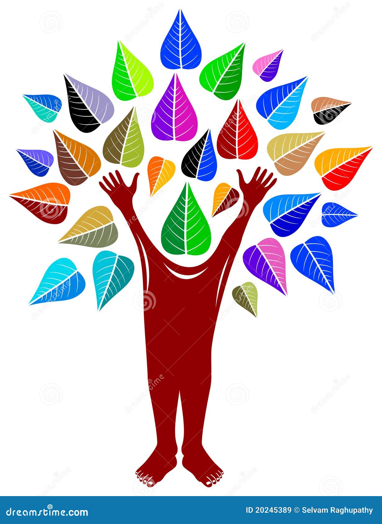 Human tree stock vector. Illustration of drawing, painting - 20245389