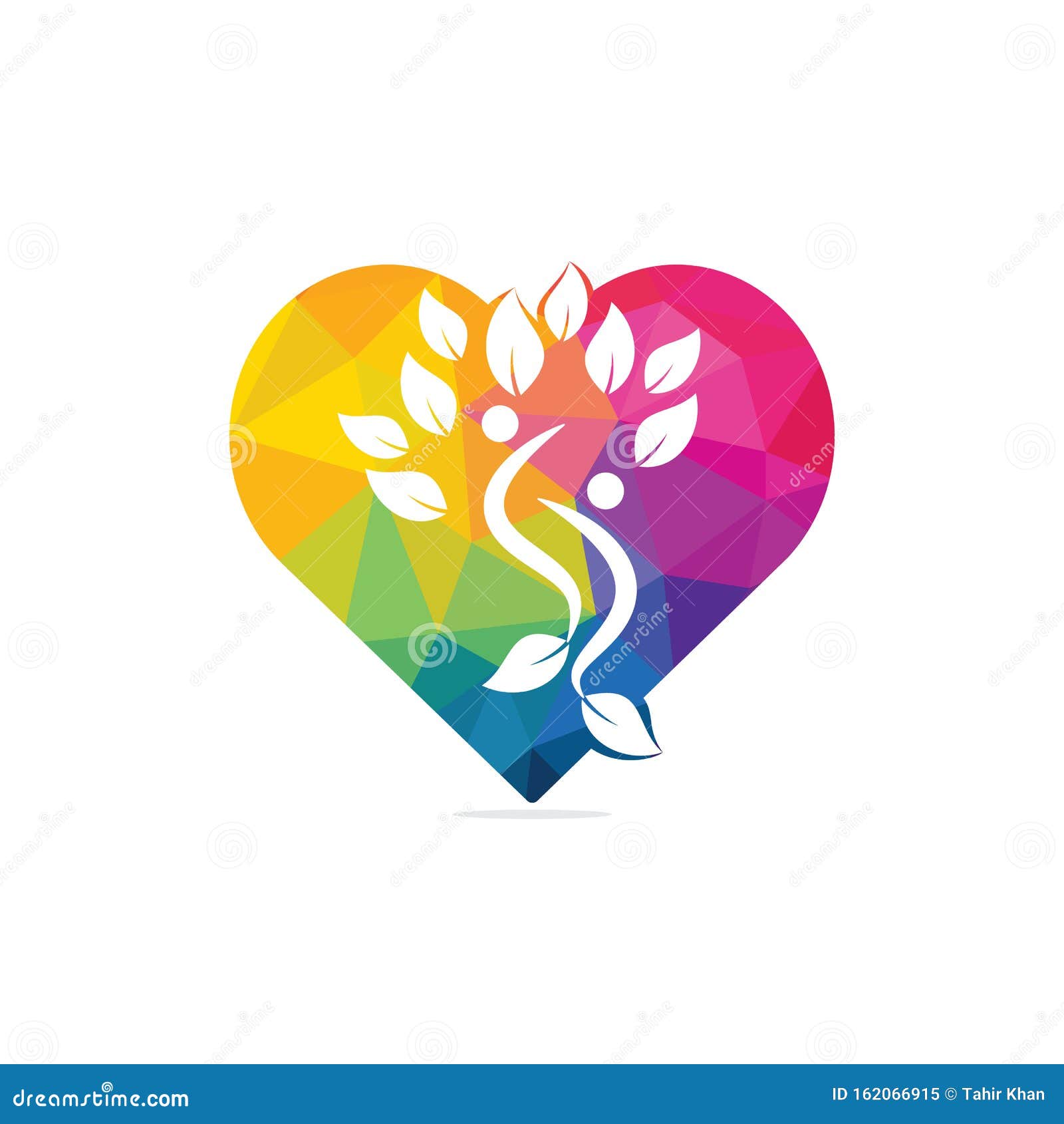 Human Tree and Heart Logo Design. Stock Illustration - Illustration of ...