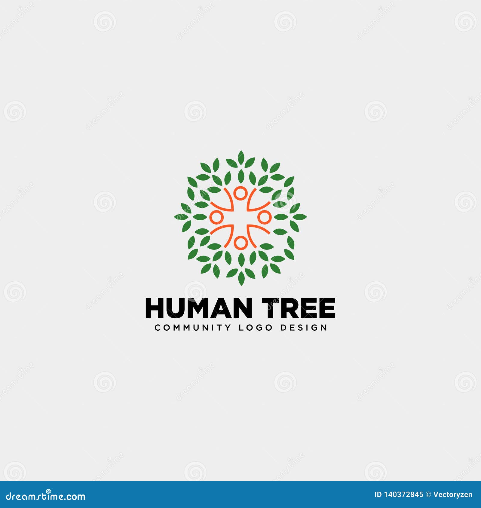 Human Tree Leaf Community Logo Template Illustration Icon Element Stock ...