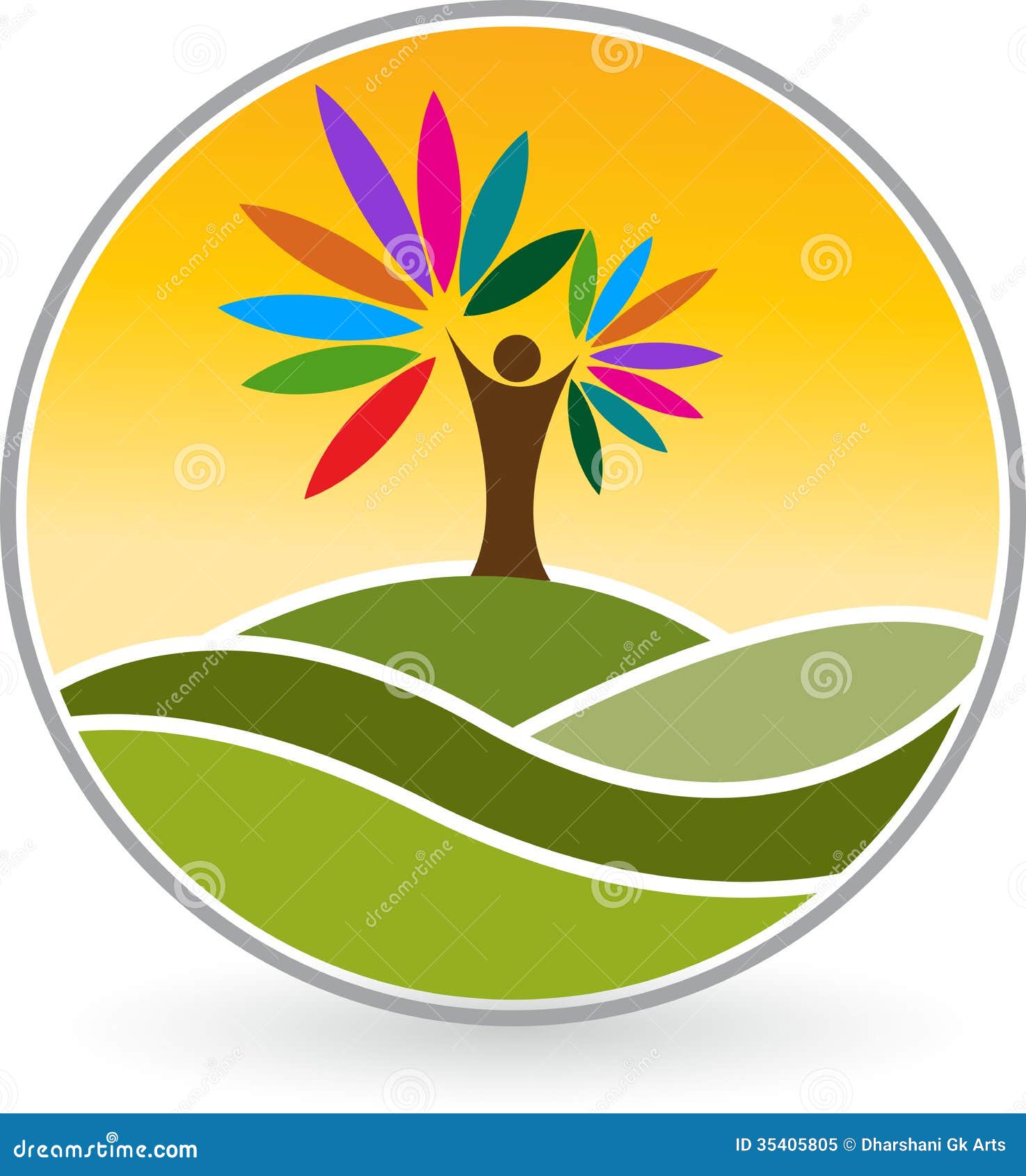 Human Tree Logo Cartoon Vector | CartoonDealer.com #35405805