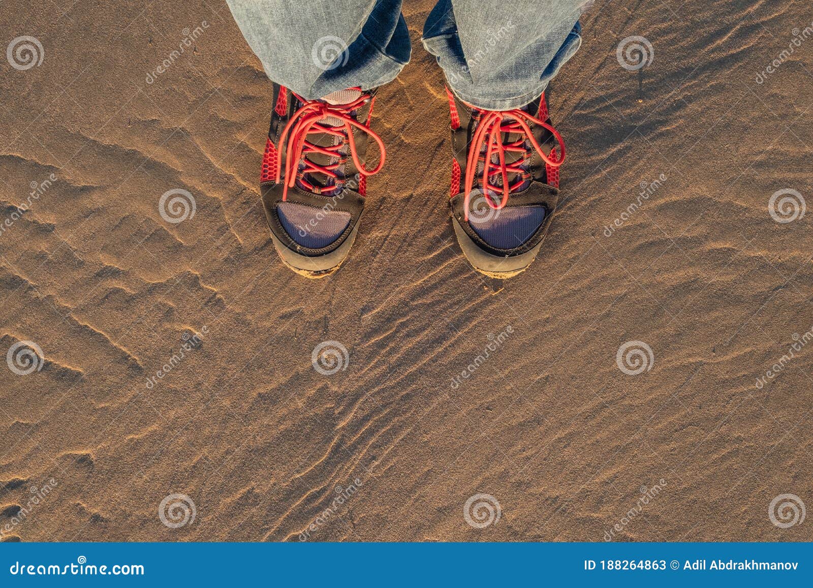 Human in Trekking Boots on a Wet Sand Stock Image - Image of walk ...