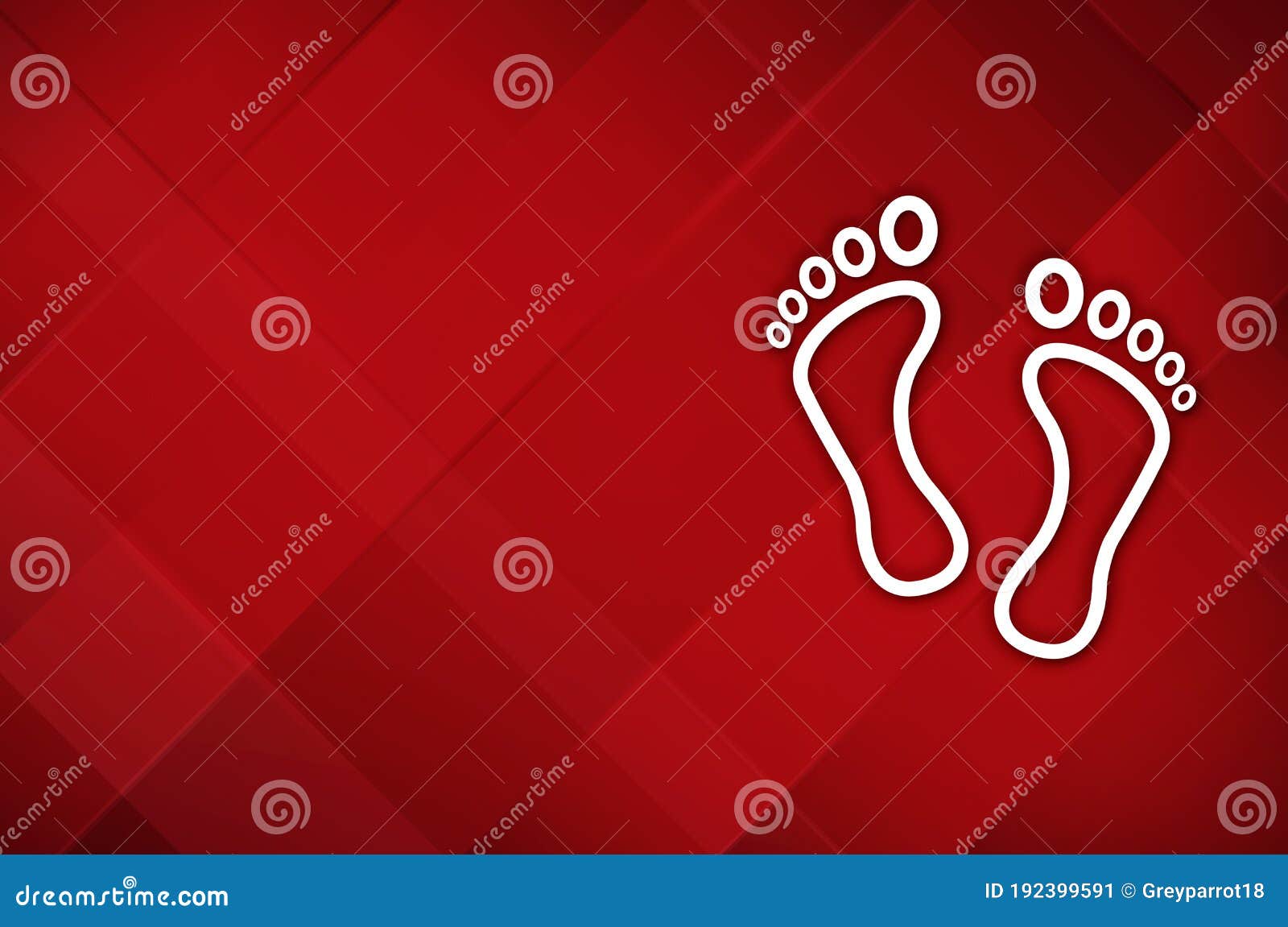 Human Two Footprints Icon Modern Layout Design Abstract Red Background ...