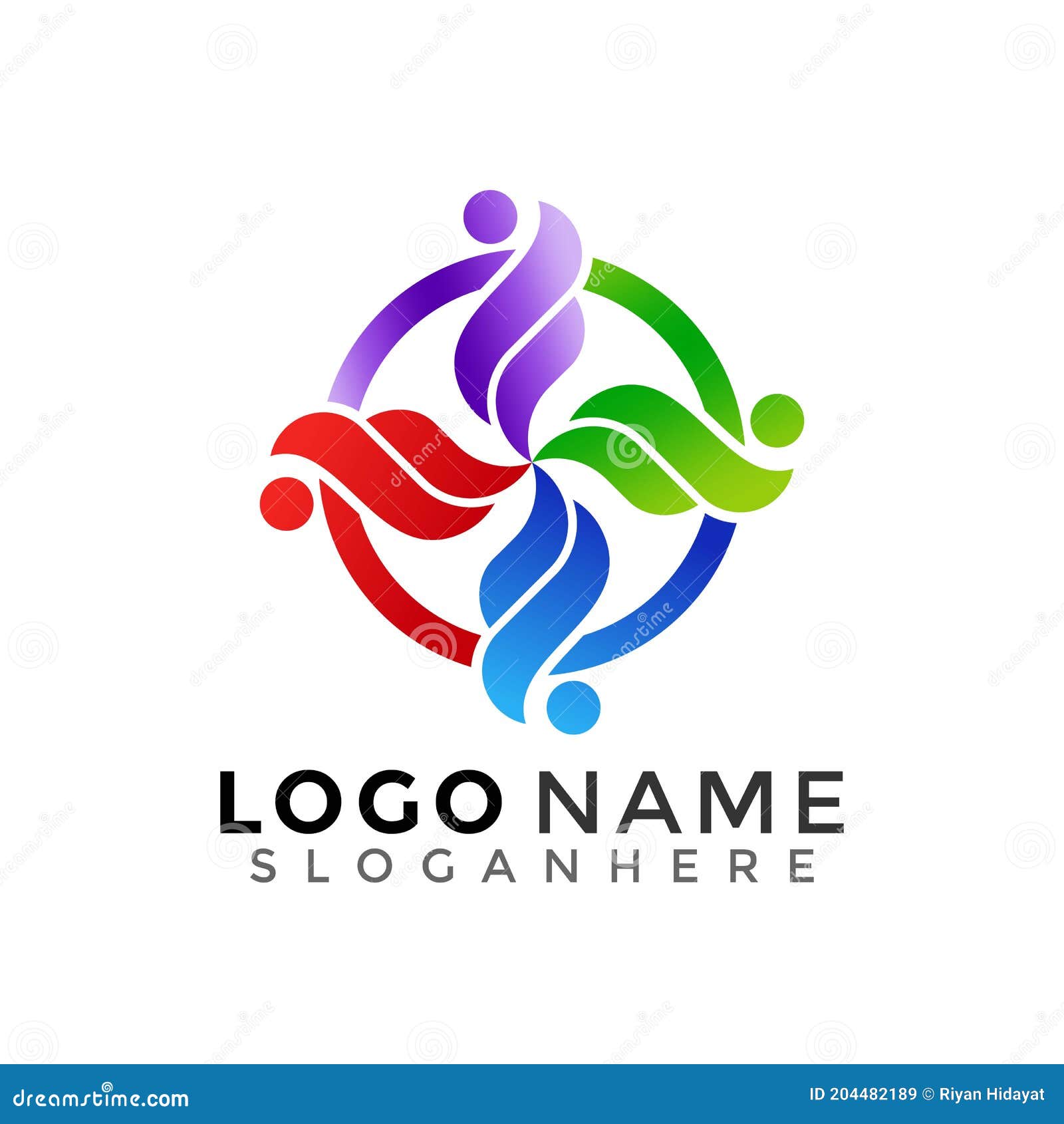 Human Unity Logo, People Group Modern Gradient Logos Designs Vector ...