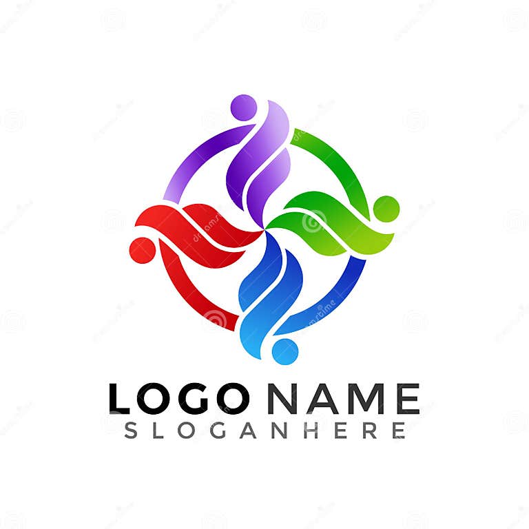 Human Unity Logo, People Group Modern Gradient Logos Designs Vector ...