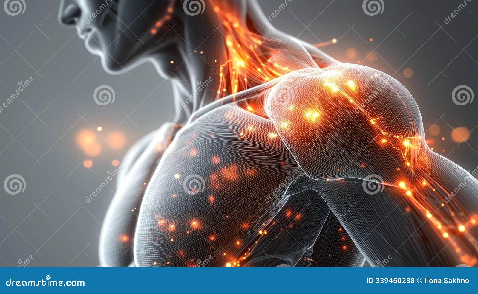 Human Upper Body with Highlighted Neural Pathways and Glowing ... Human Upper Body with Highlighted Neural Pathways and Glowing ...