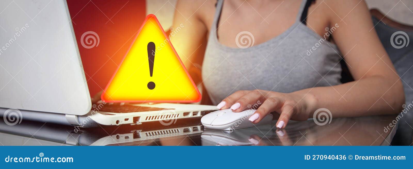 Human Using Laptop Computer. System Hacked Warning Alert Stock Photo ... Human Using Laptop Computer. System Hacked Warning Alert Stock Photo ...