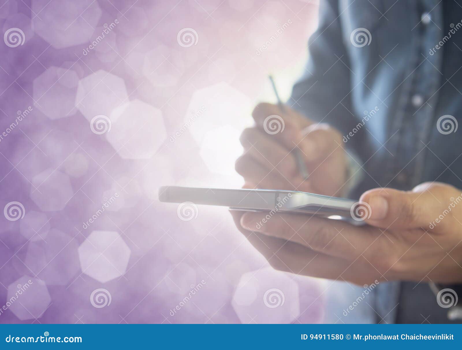 Human Using Mobile Smartphone Stock Photo - Image of blurred, screen ...