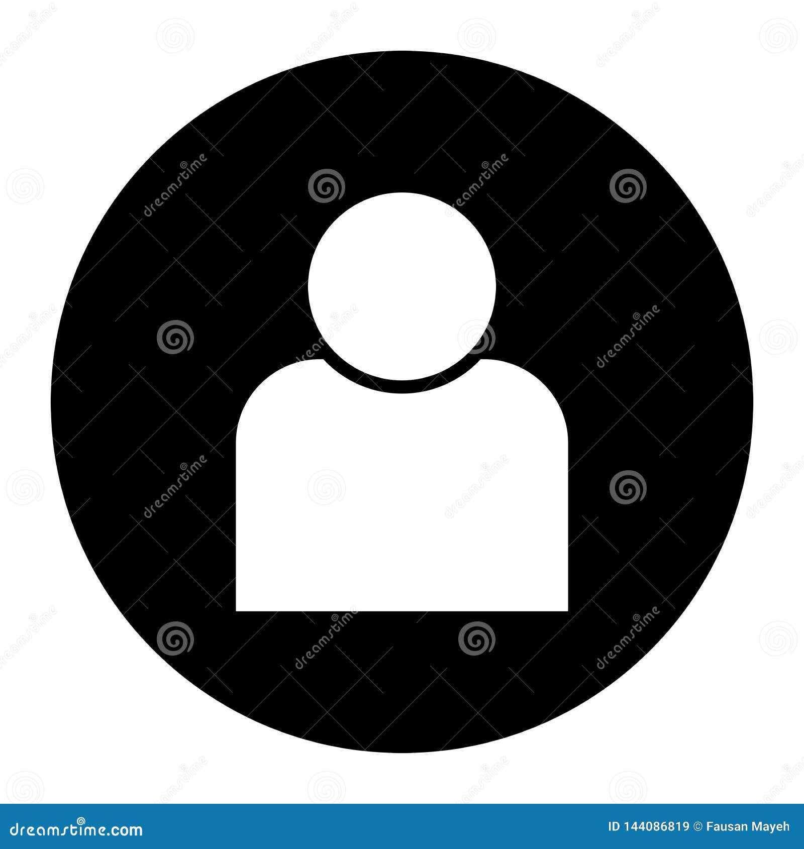Human Vector Icon in Black Circle Stock Vector - Illustration of ...