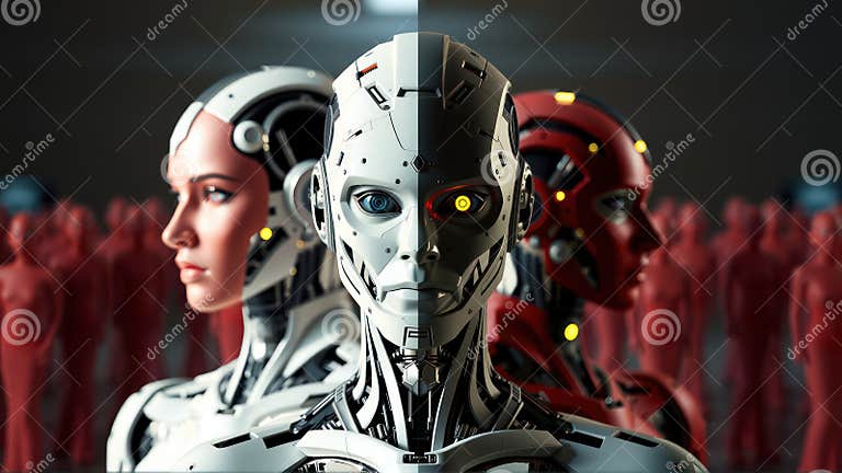 Human Versus Machine Ethical Challenge. Stock Image - Image of ...