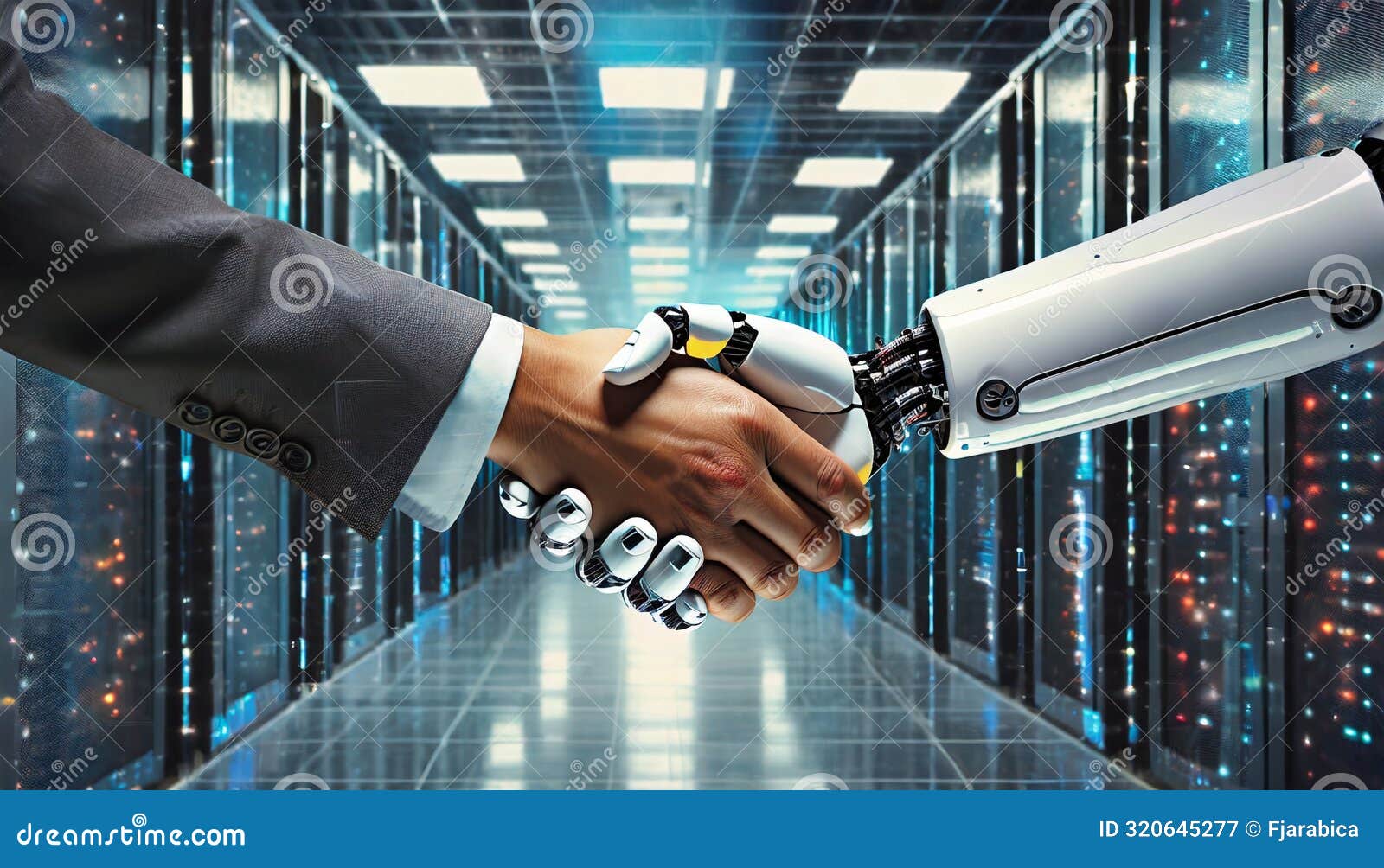 Man Versus Robot Painting Creating Artworks Vector Cartoon Illustration ...