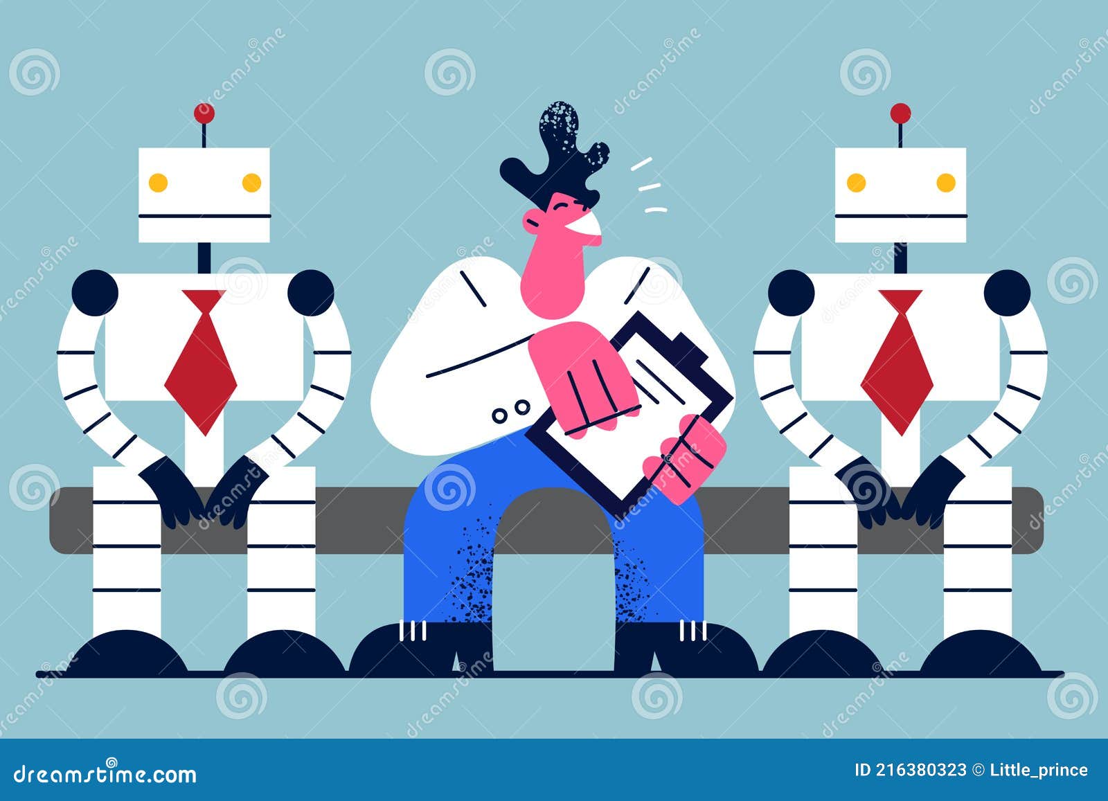 Human Versus Robots and Technology Concept Stock Vector - Illustration ...