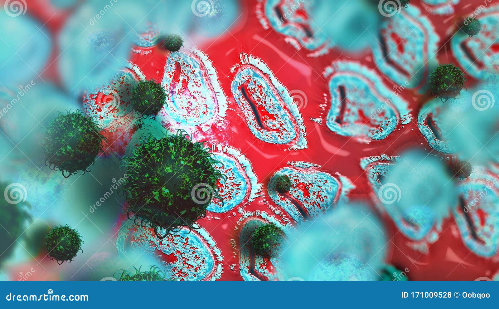 Human Virus, Flu, View of a Virus Under a Microscope, Viral Disease ...