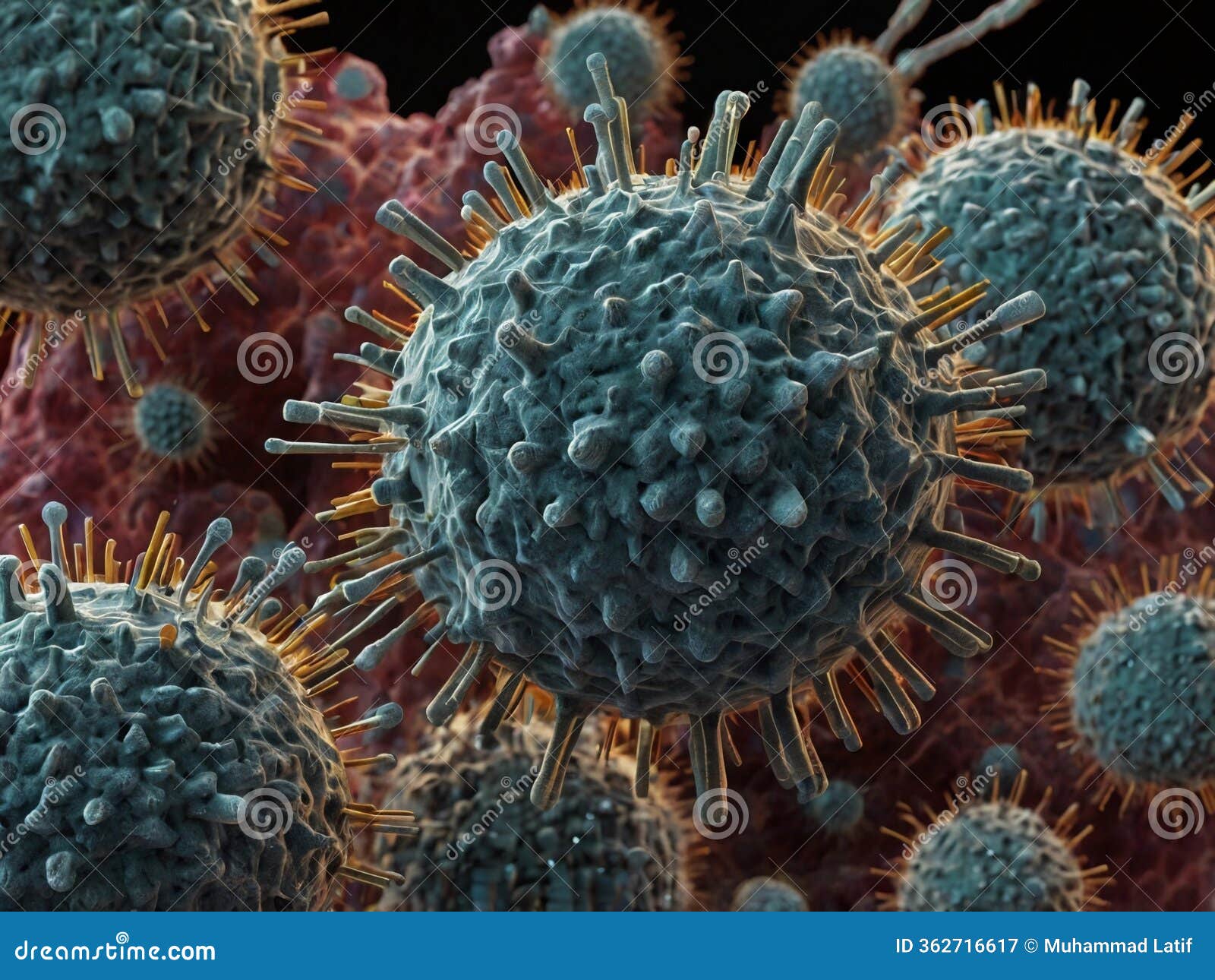 Human Viruses, Illustration Of Acquired Immunodeficiency Virus, DNA ...