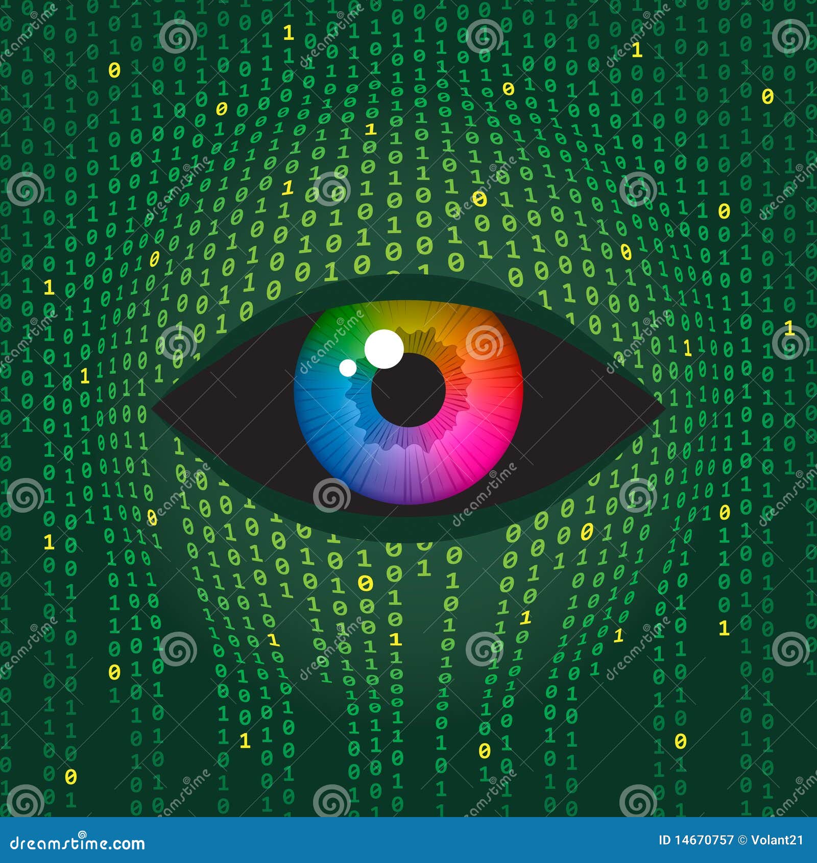 Human Vision and Digital Technologies Stock Vector - Illustration of ...