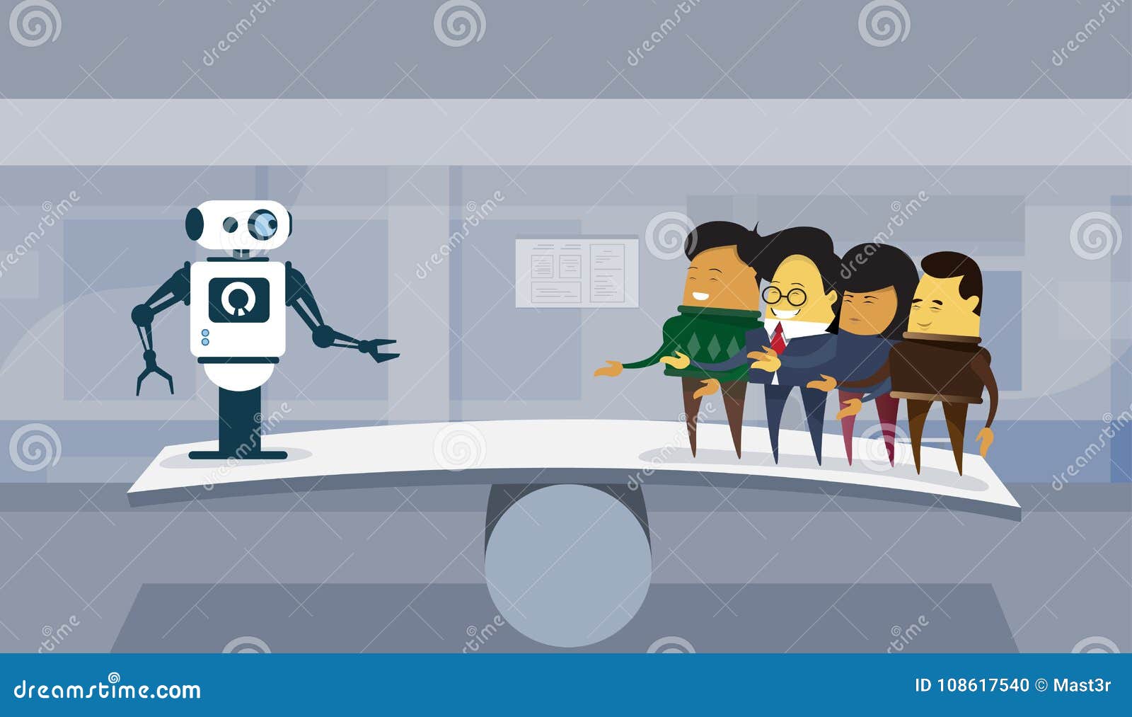 Modern Robotic Surgery Flat Vector Illustration. Young Female Surgeon ...