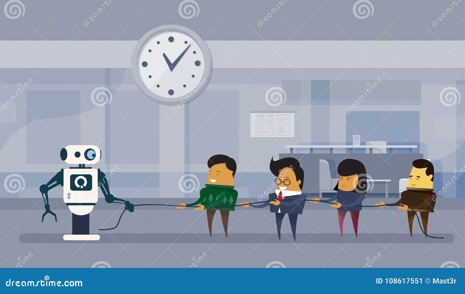 Modern Robotic Surgery Flat Vector Illustration. Young Female Surgeon ...