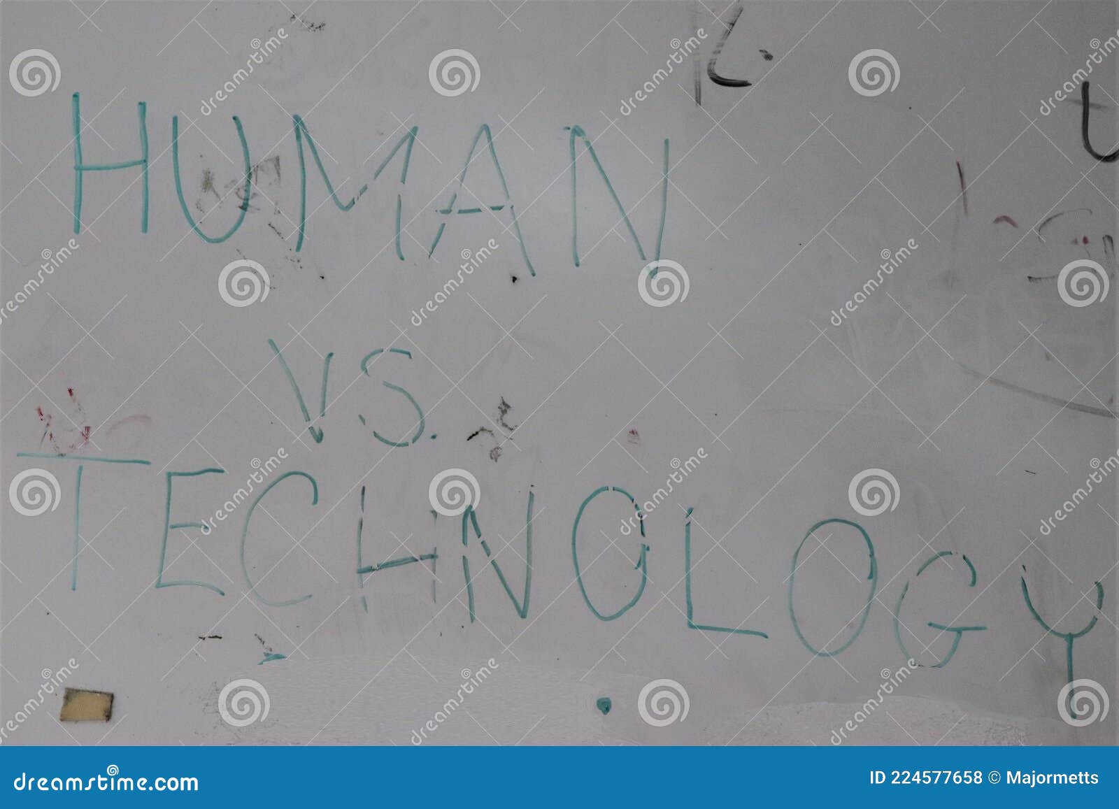 `Human Vs Technology` on Whiteboard Stock Photo - Image of human ...