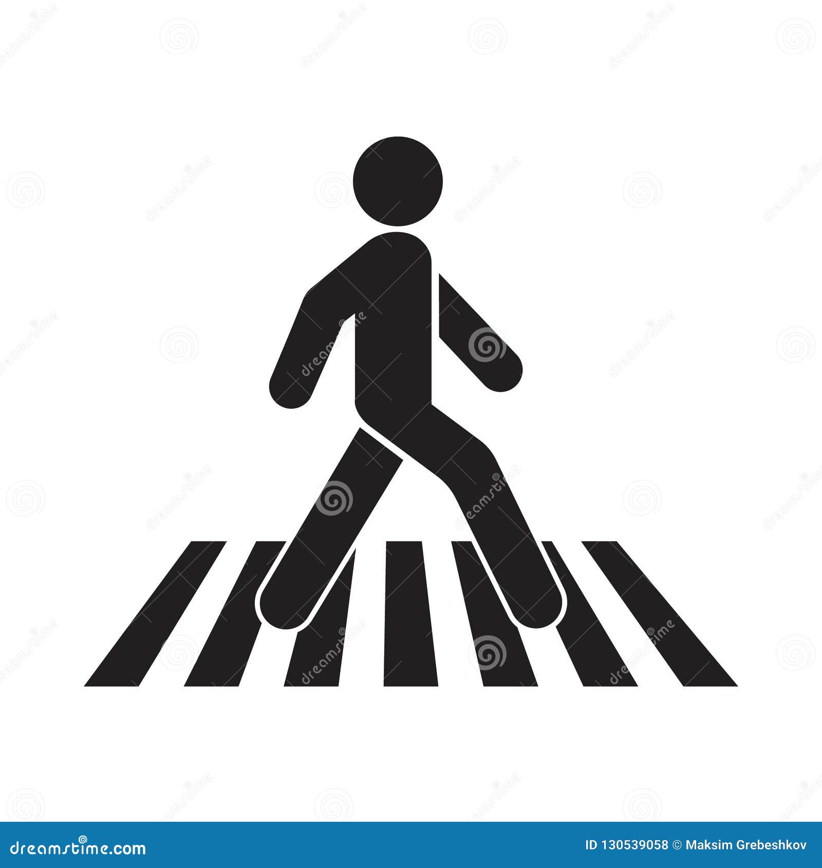 Human walk crosswalk icon stock illustration. Illustration of drive ...
