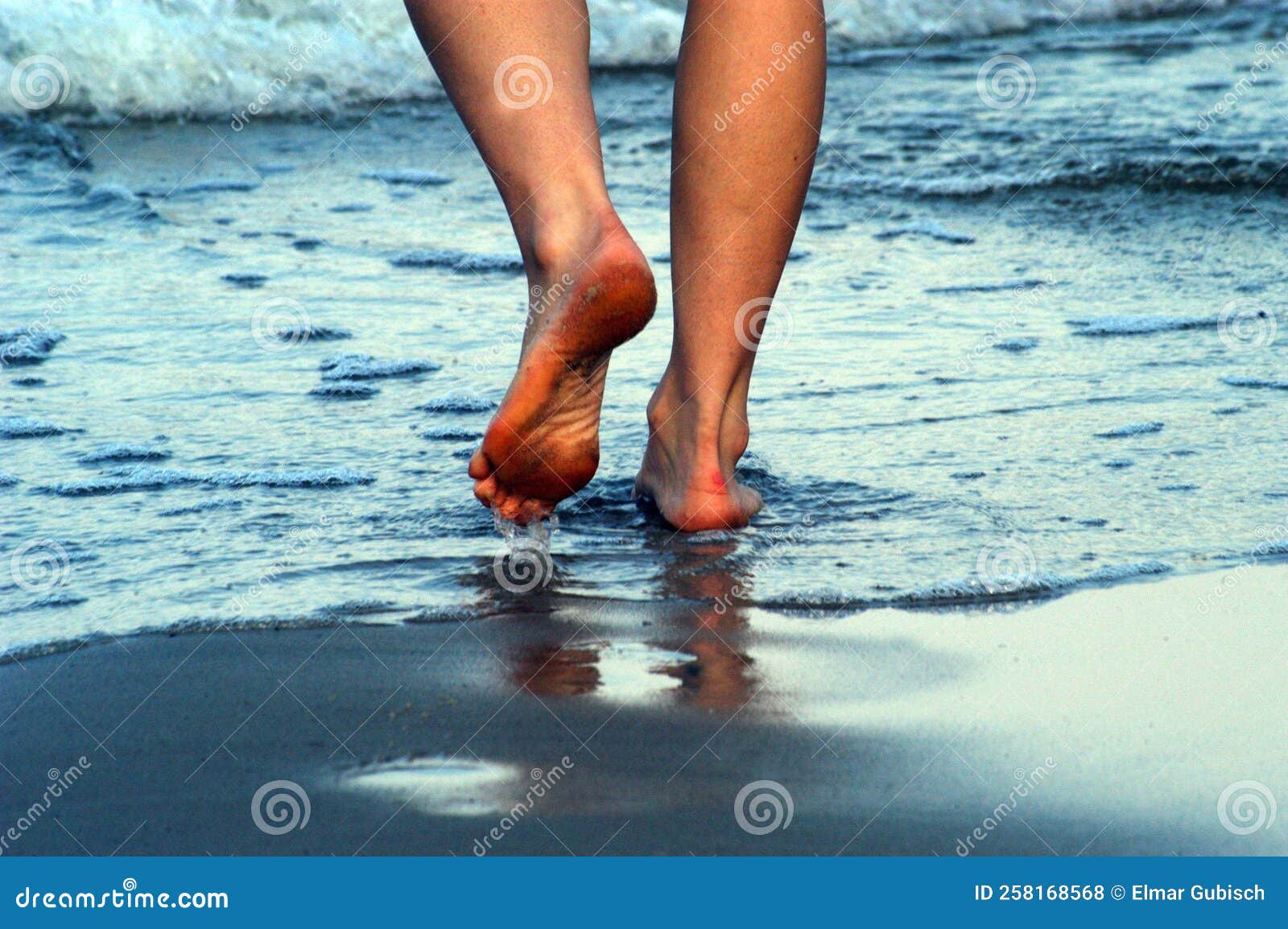Human Walking Barefoot at the Beach Stock Photo - Image of corpus ...