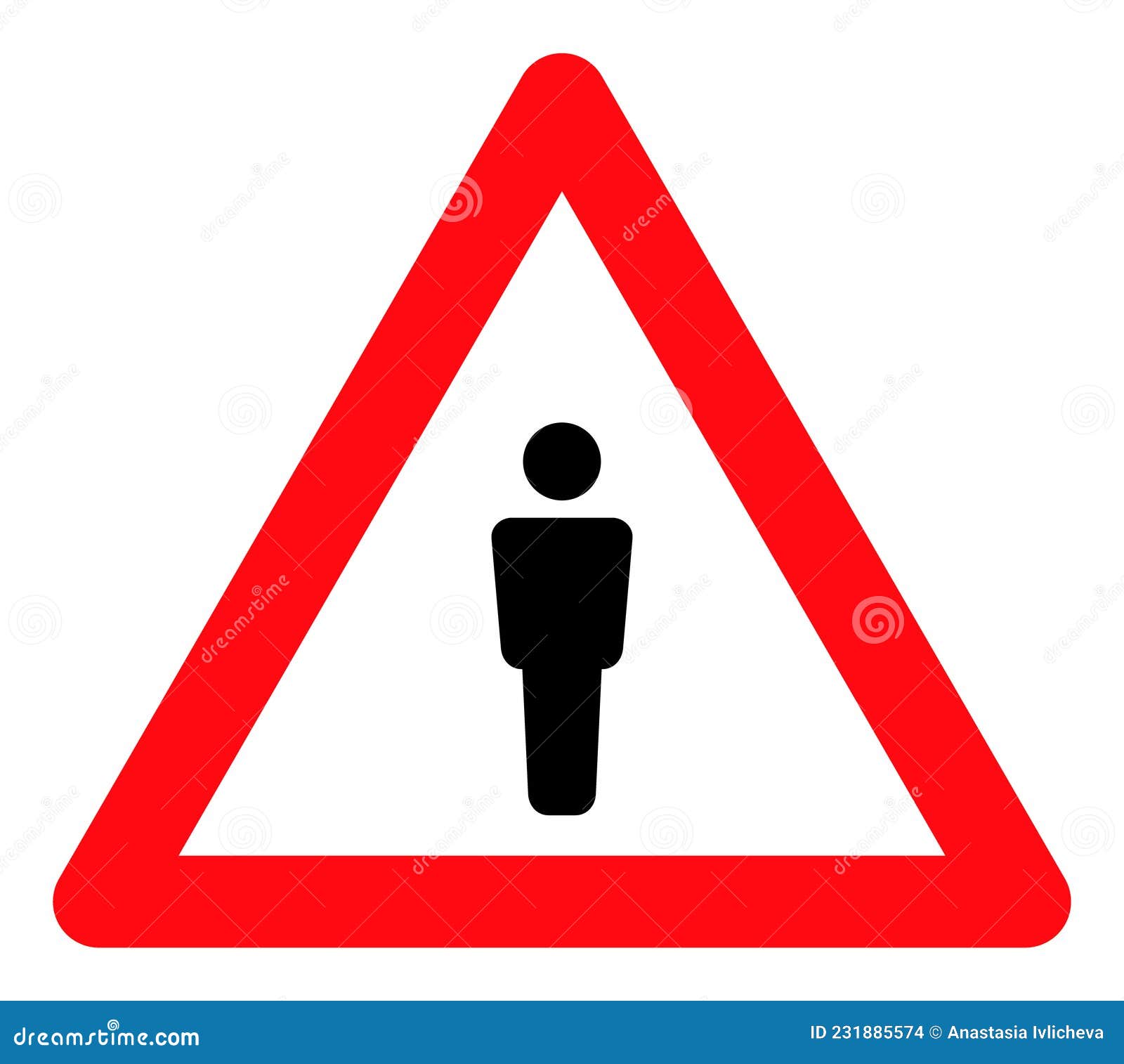 Human Warning - Vector Icon Illustration Stock Vector - Illustration of ...