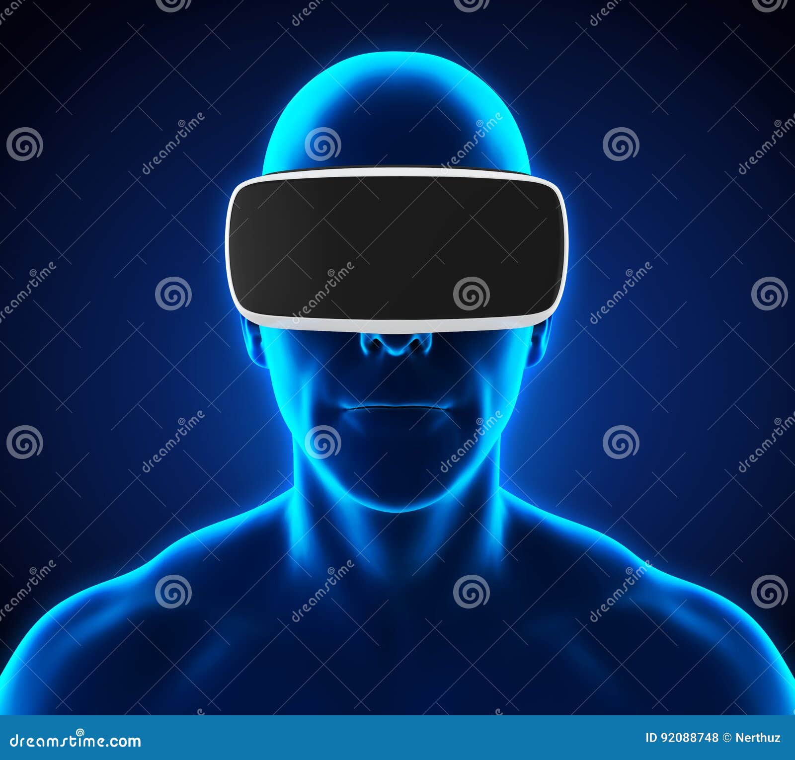 Human Wearing Virtual Reality Headset Stock Illustration - Illustration ...