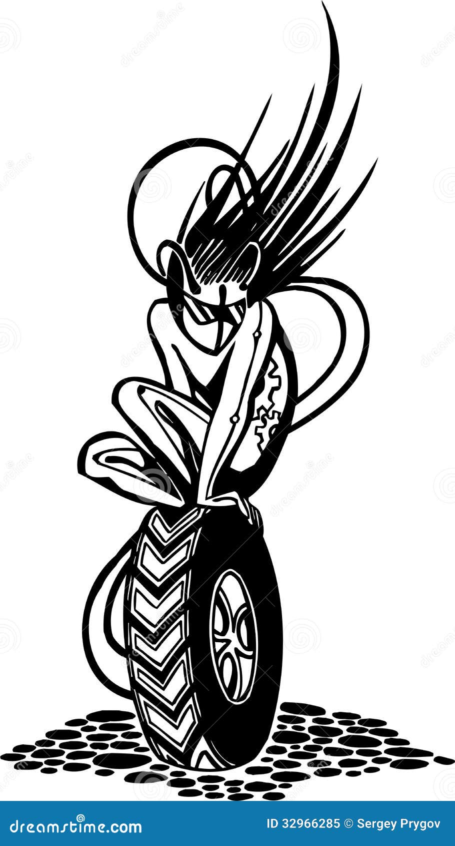 Human and Wheel. Vector Illustration. Stock Vector - Illustration of ...