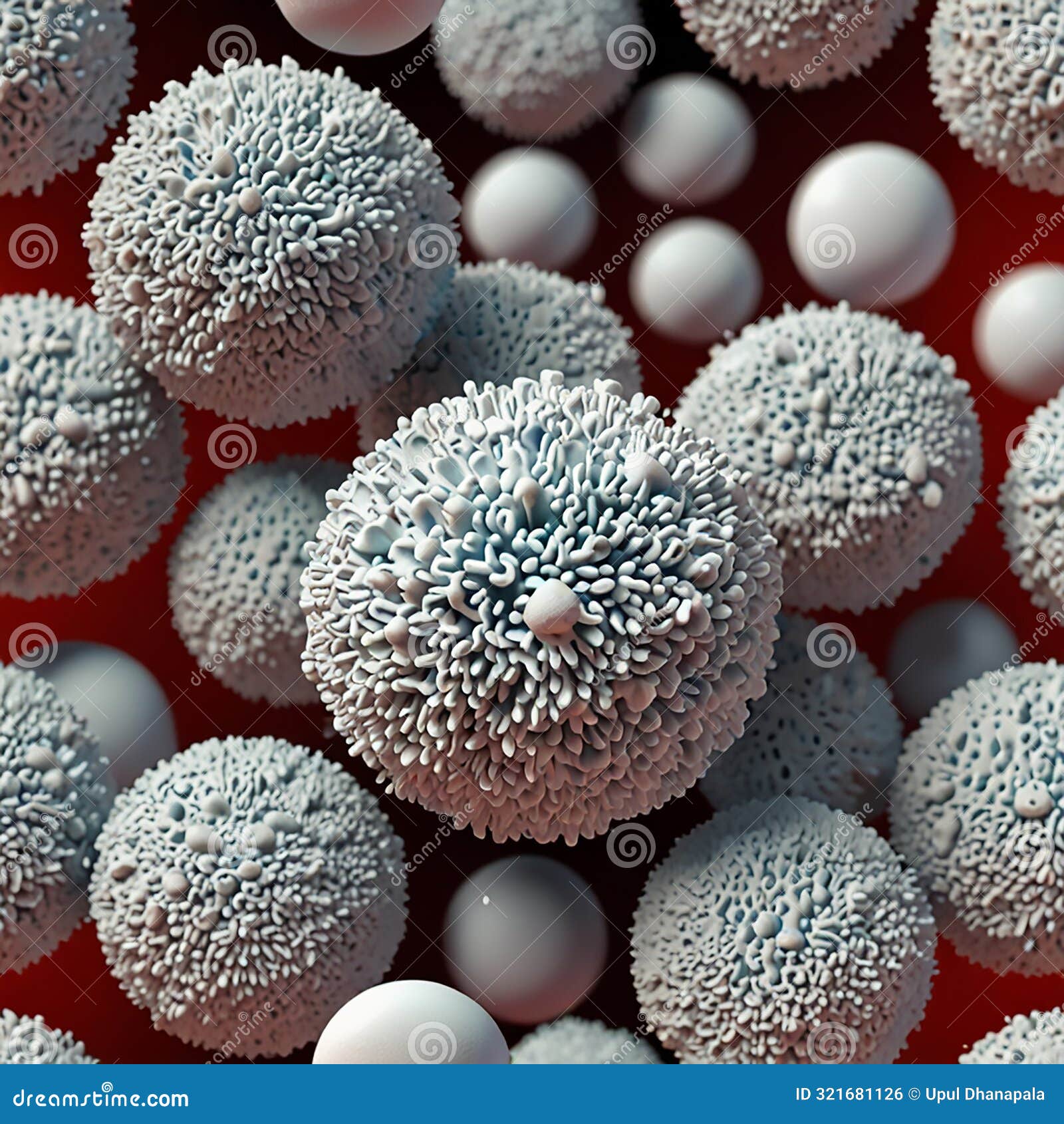 White Blood Cells in Blood Stream, 3D Illustration Stock Illustration ...