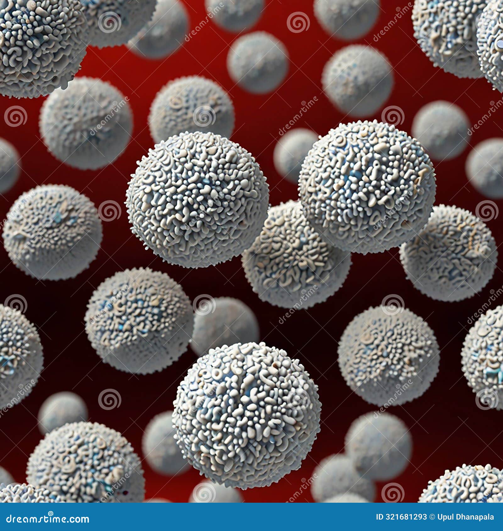 White Blood Cells in Blood Stream, 3D Illustration Stock Illustration ...
