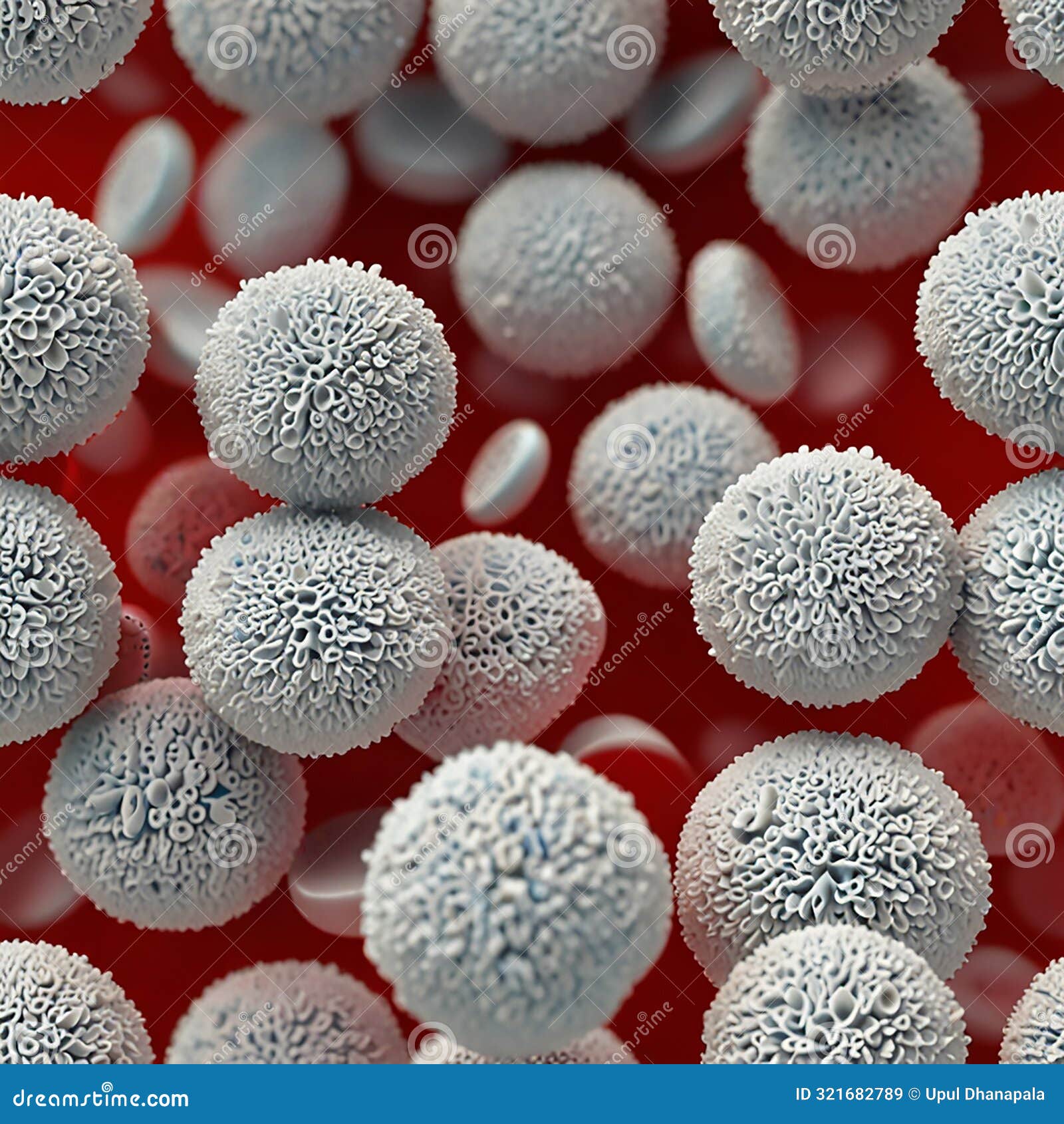 White Blood Cells in Blood Stream, 3D Illustration Stock Illustration ...