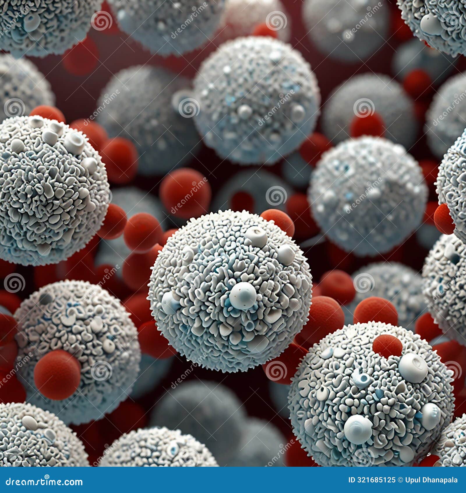 White Blood Cells in Blood Stream, 3D Illustration Stock Illustration ...