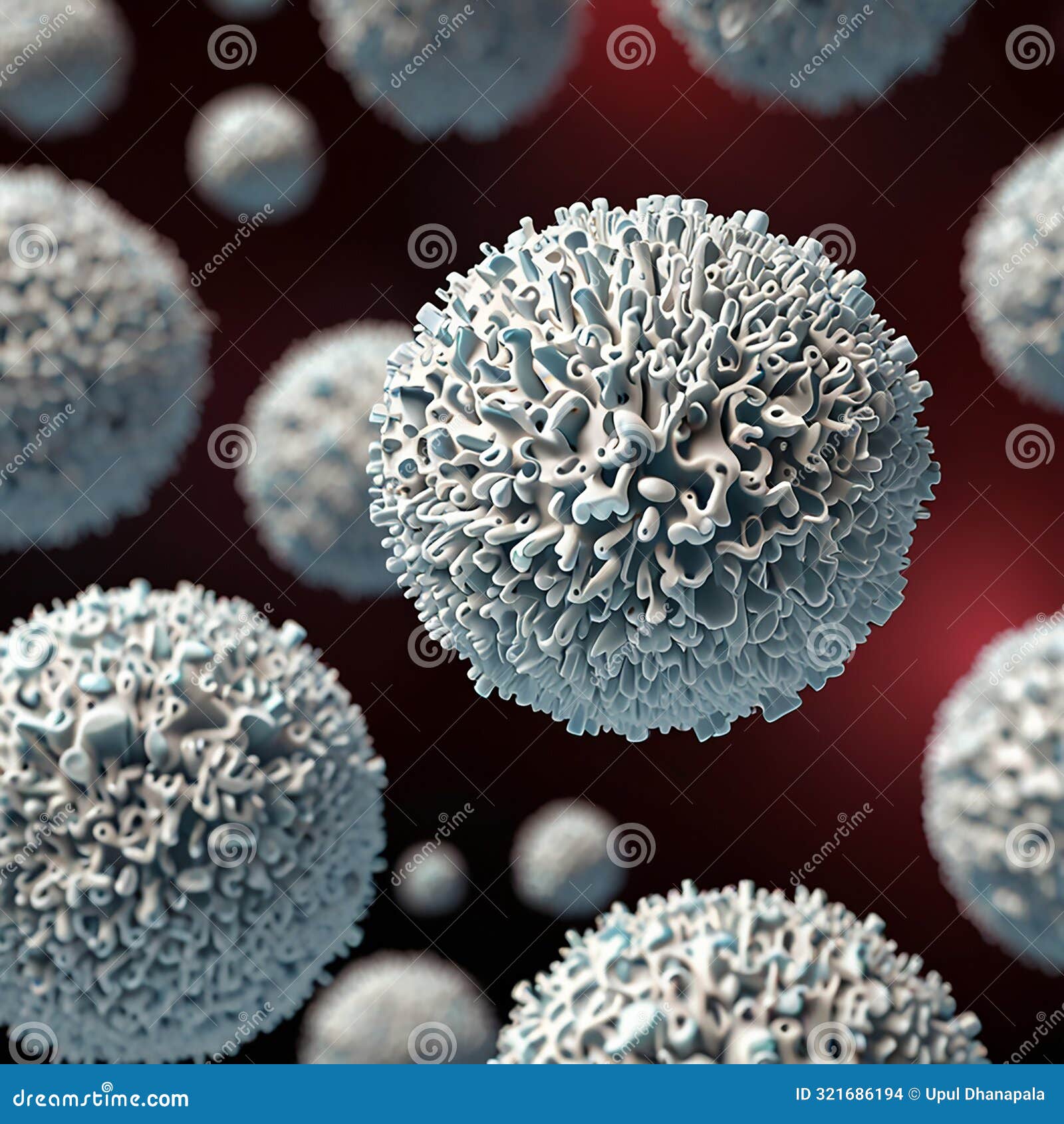White Blood Cells in Blood Stream, 3D Illustration Stock Illustration ...