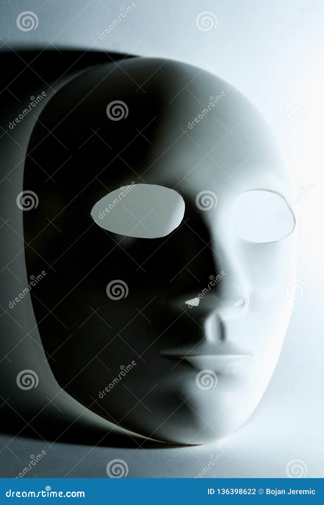 Human white face mask stock photo. Image of happy, beauty - 136398622
