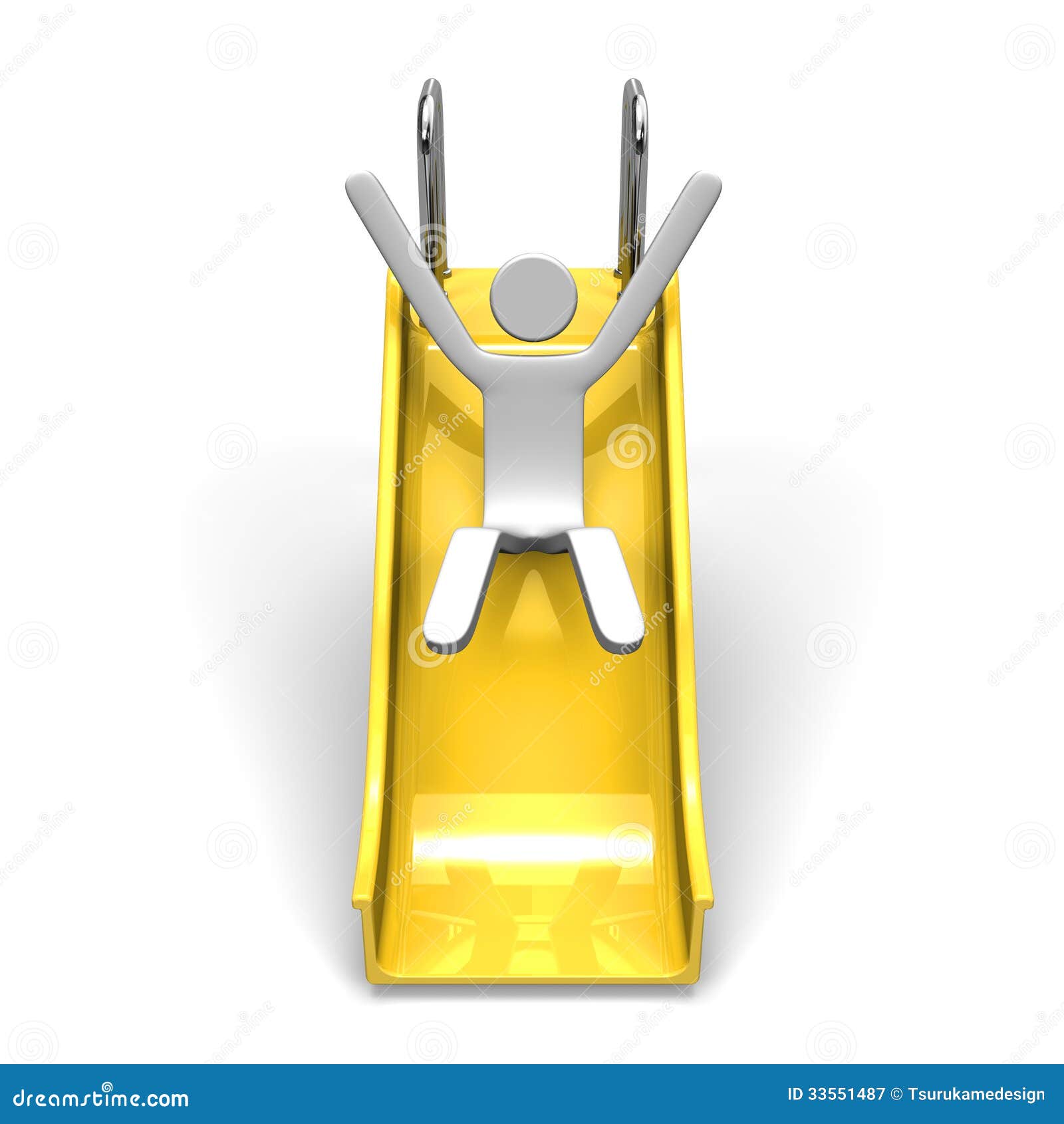 Human Who is Playing at a Slide Front View Stock Illustration ...