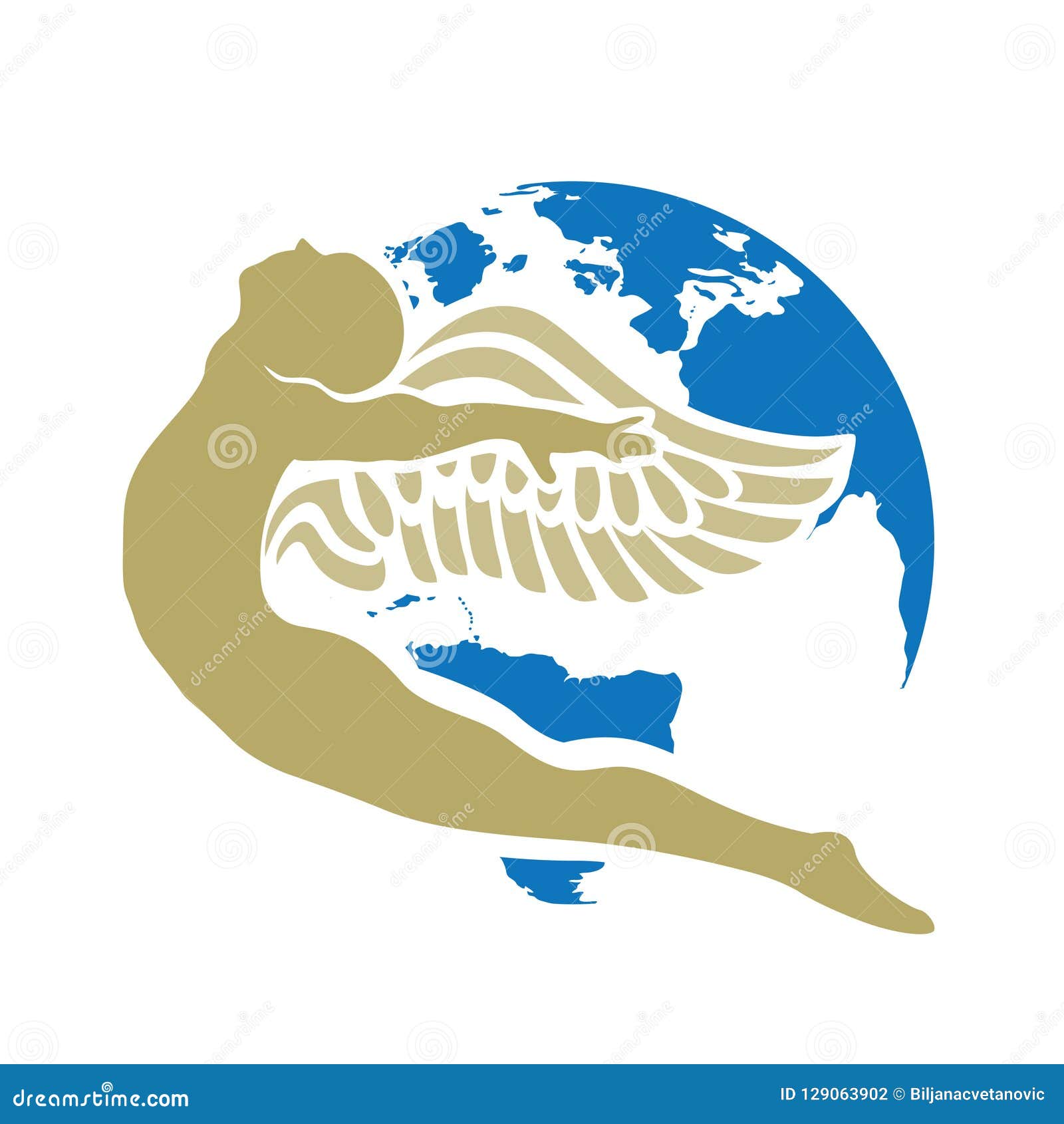 Human with wings stock vector. Illustration of human - 129063902