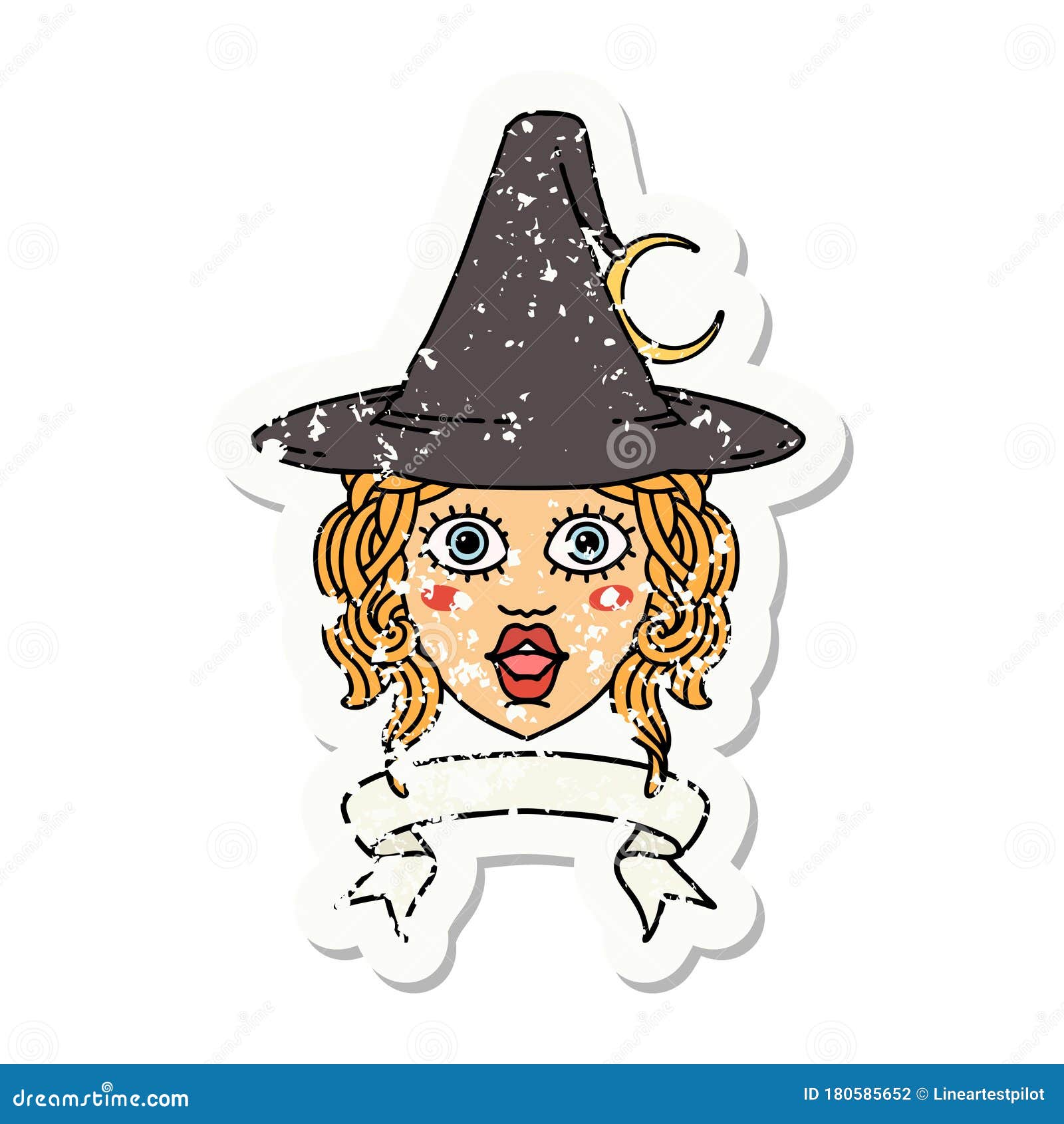 Human Witch Character with Banner Illustration Stock Vector ...
