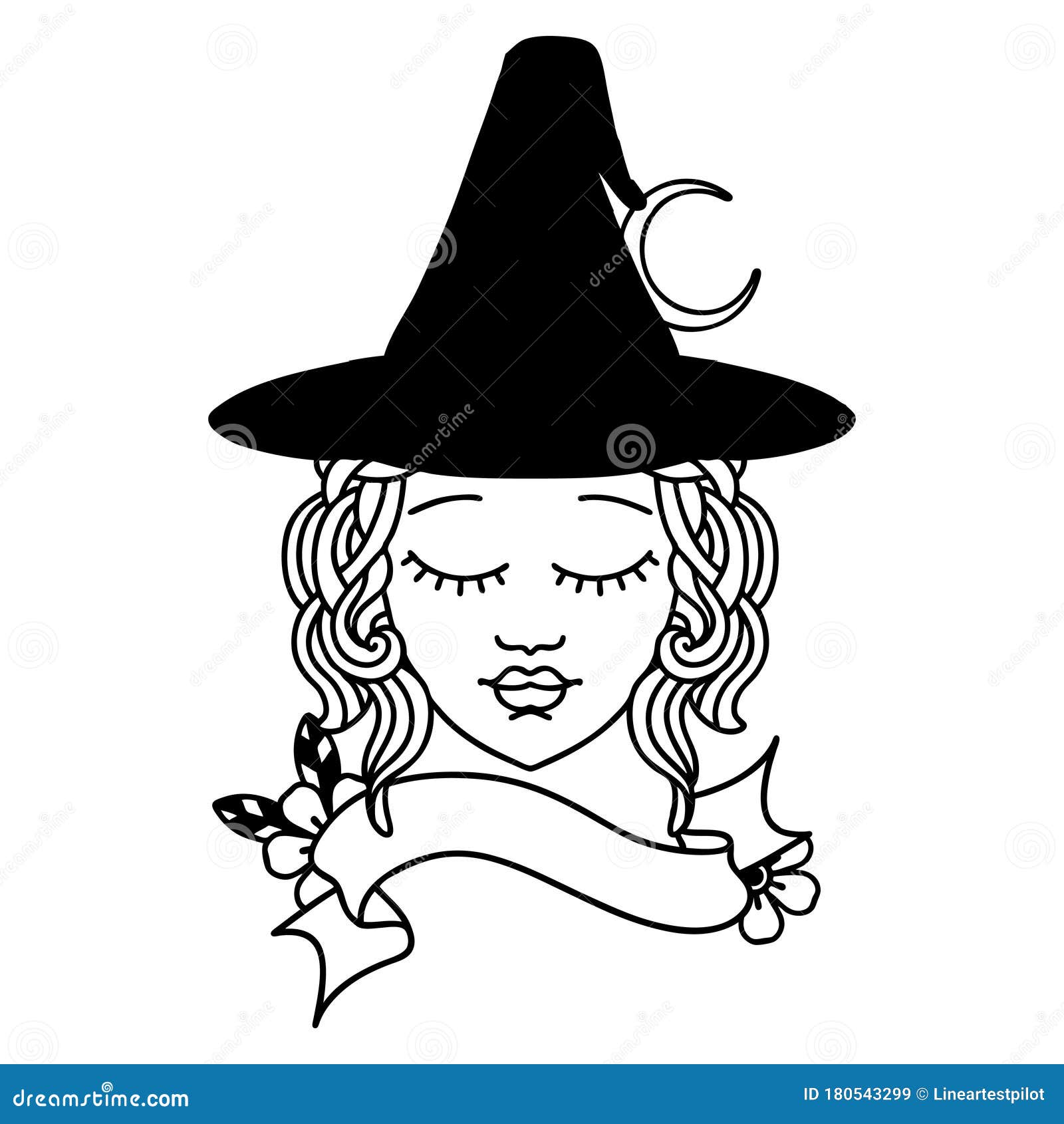 Human Witch Character Face Illustration Stock Vector - Illustration of ...
